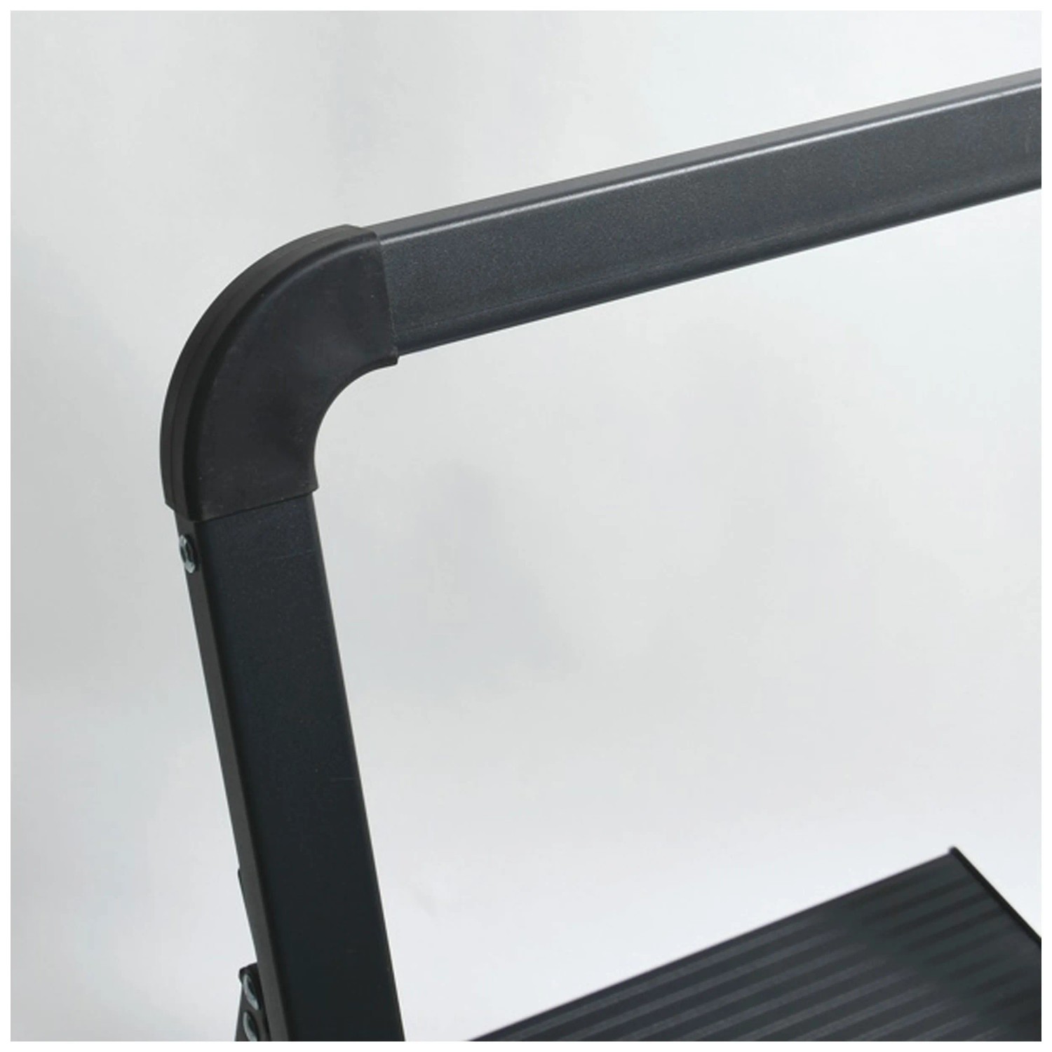 MSV Escabeau pliable 2 marches acier Noir mat (HxlxP) 85 x 42,5 x 47,5 cm