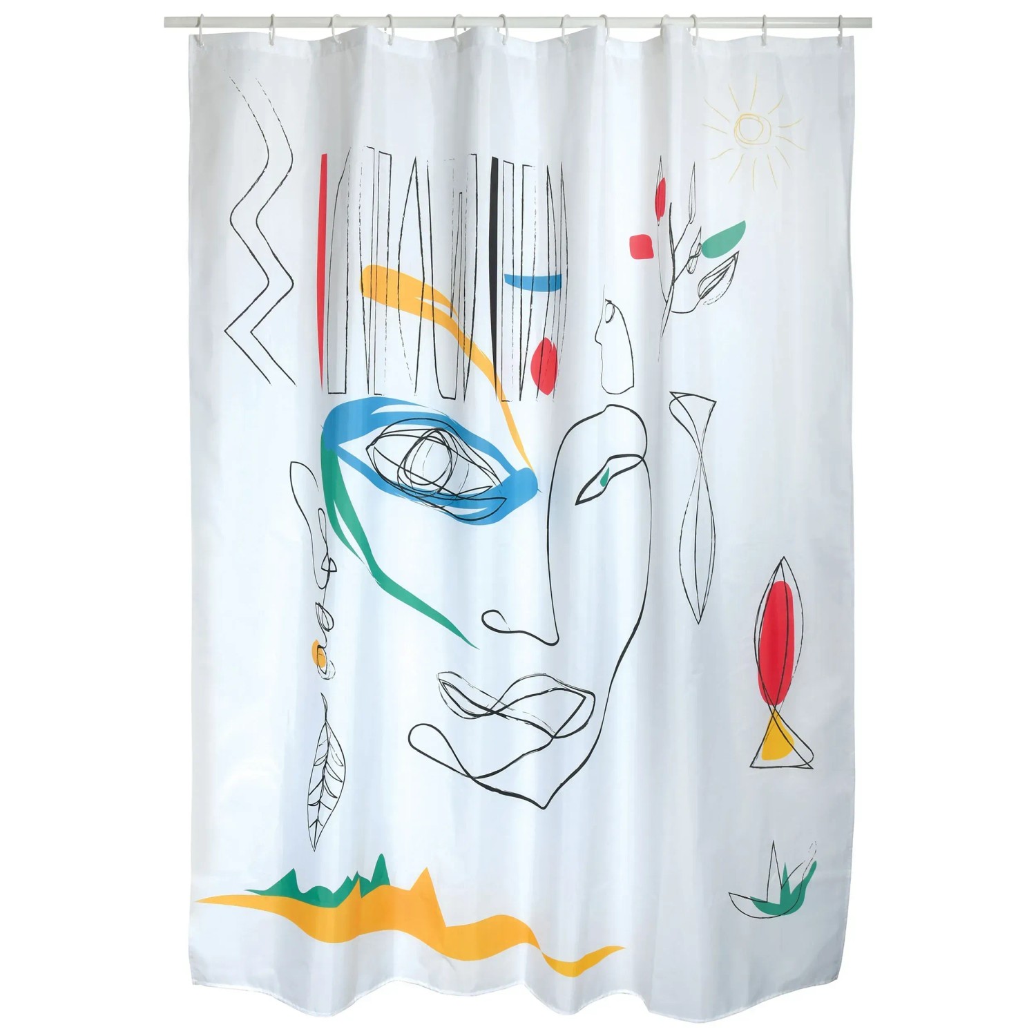 Spirella Textilduschvorhang Faces Multicolor 180 x 200 cm