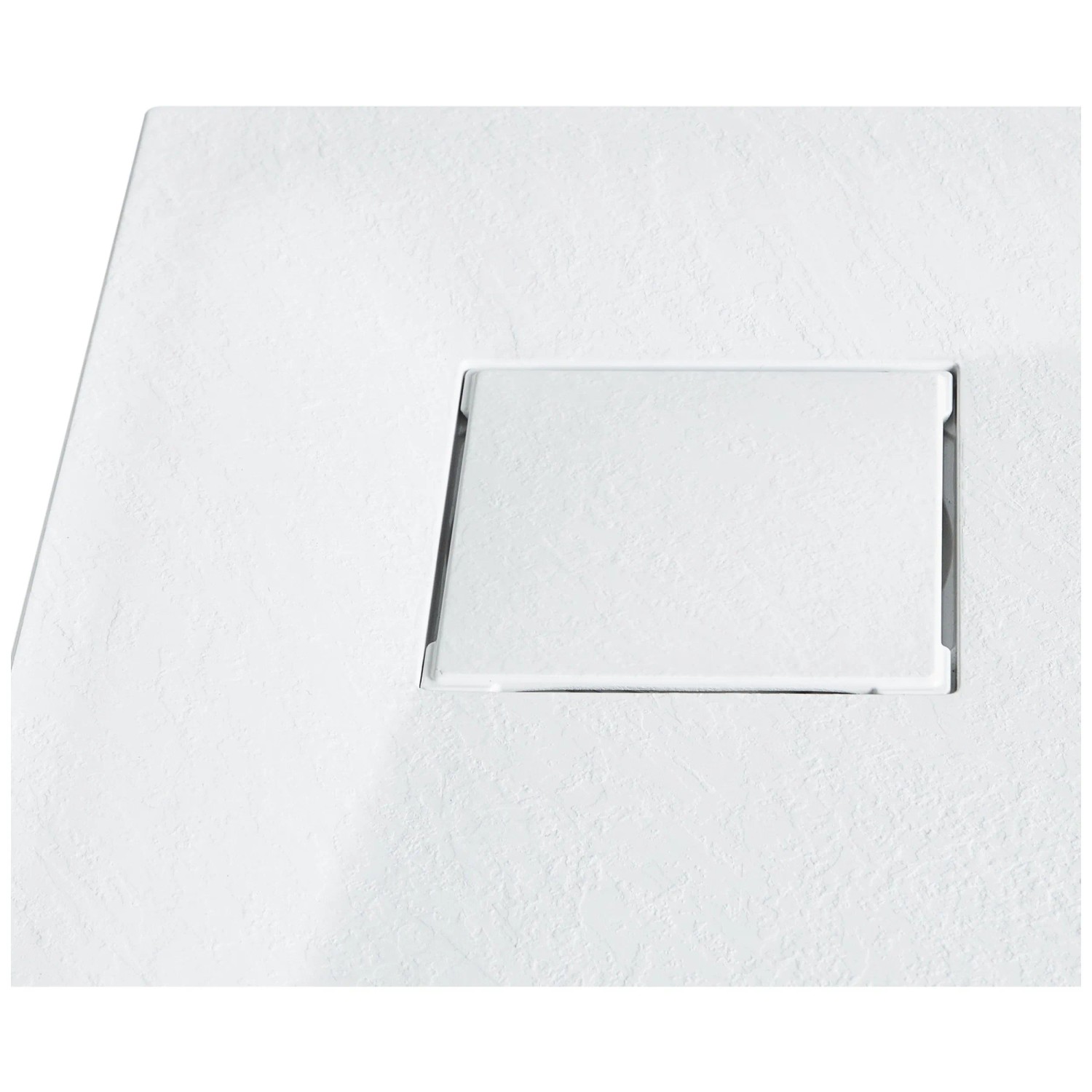 Beliani Duschwanne Paron SMC-Kunststoff Naturstein-Optik Weiss 3 x 90 x ...