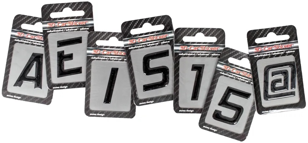 3D-Letters Sticker Ä Schwarz