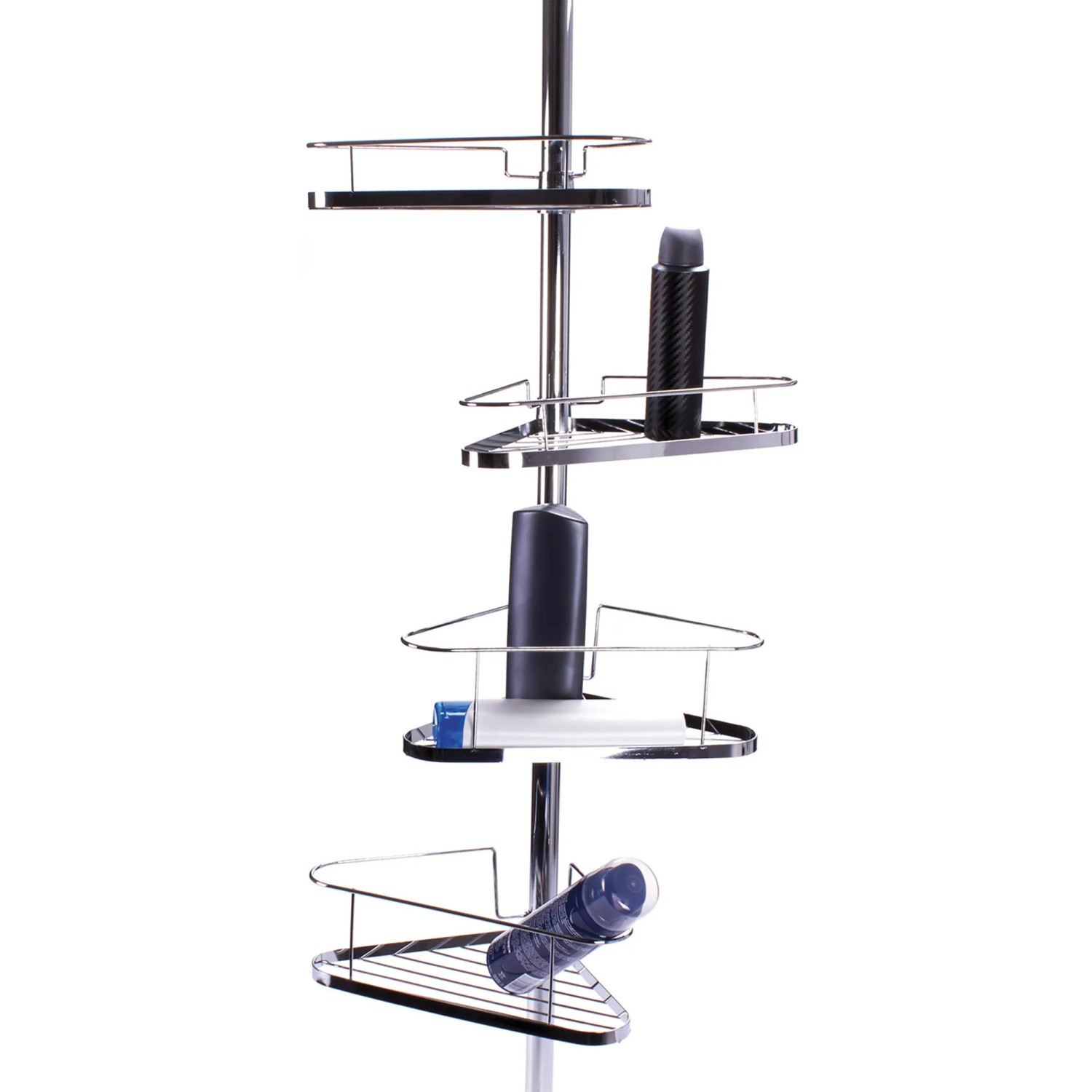 MSV Étagère de douche acier chrome (HxlxP) 35,5 x 25,5 x 250 cm