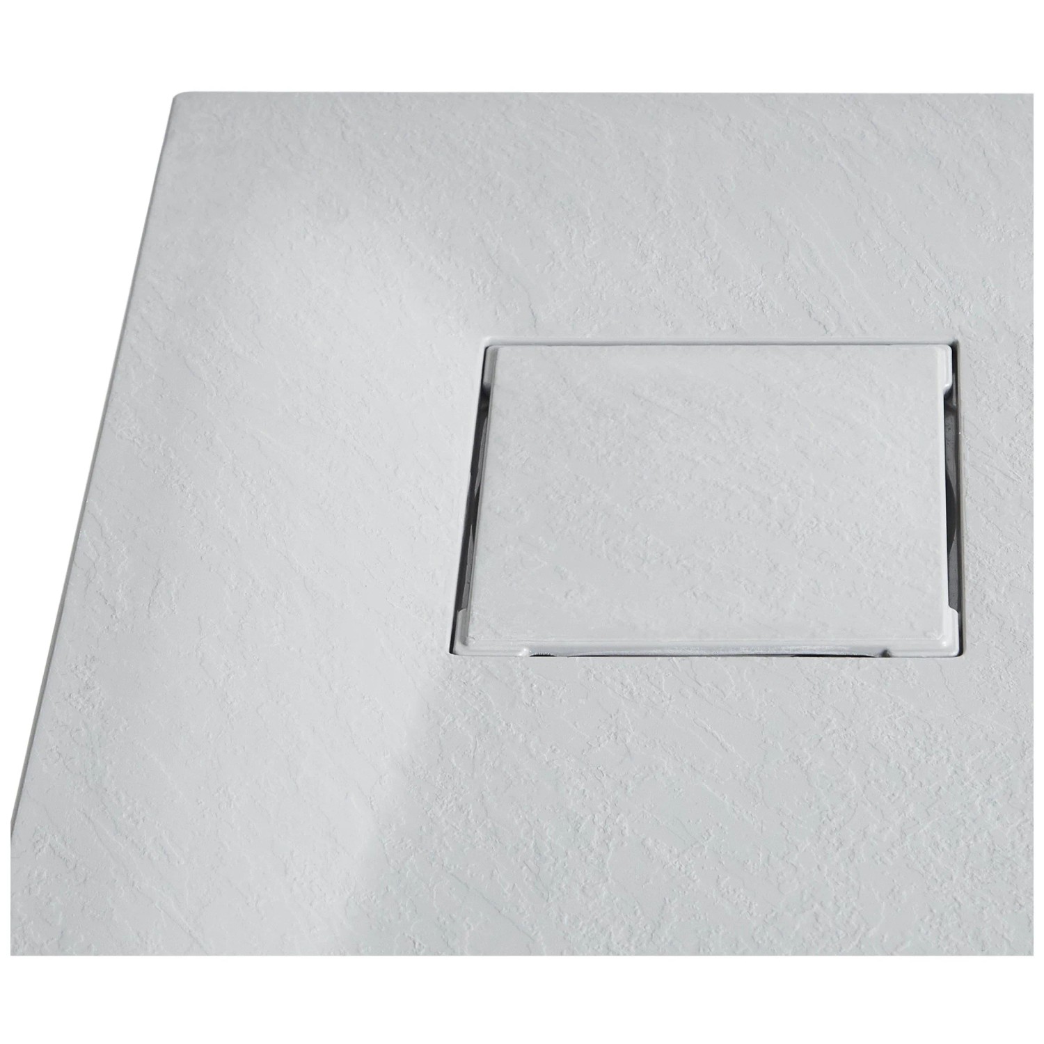 Beliani Piatto doccia Paron plastica SMC effetto pietra grigio 3 x 80 x ...
