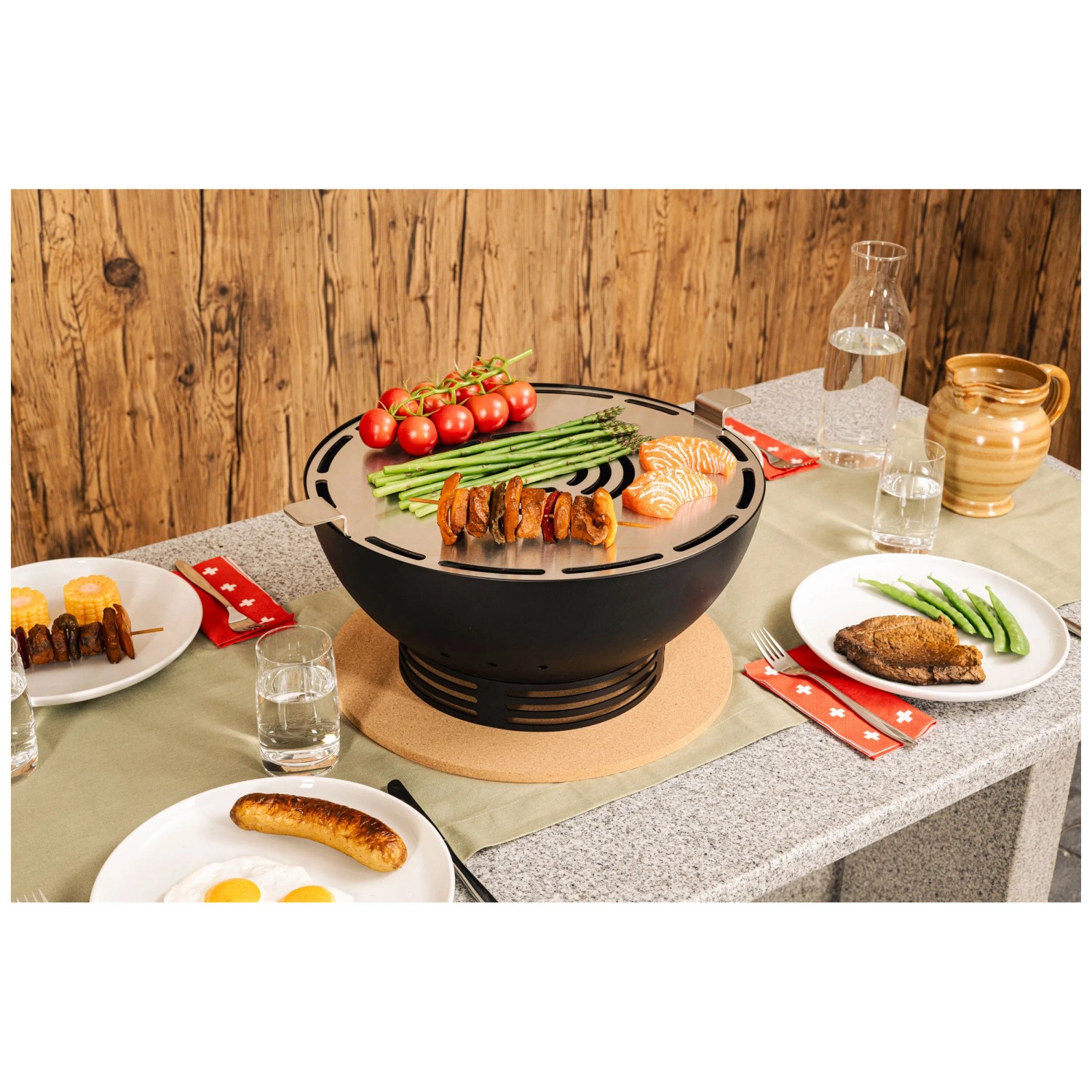 Nouvel Tischgrill Tavolo rund Edelstahl Schwarz Ø 39,5 x 20 cm kaufen ...