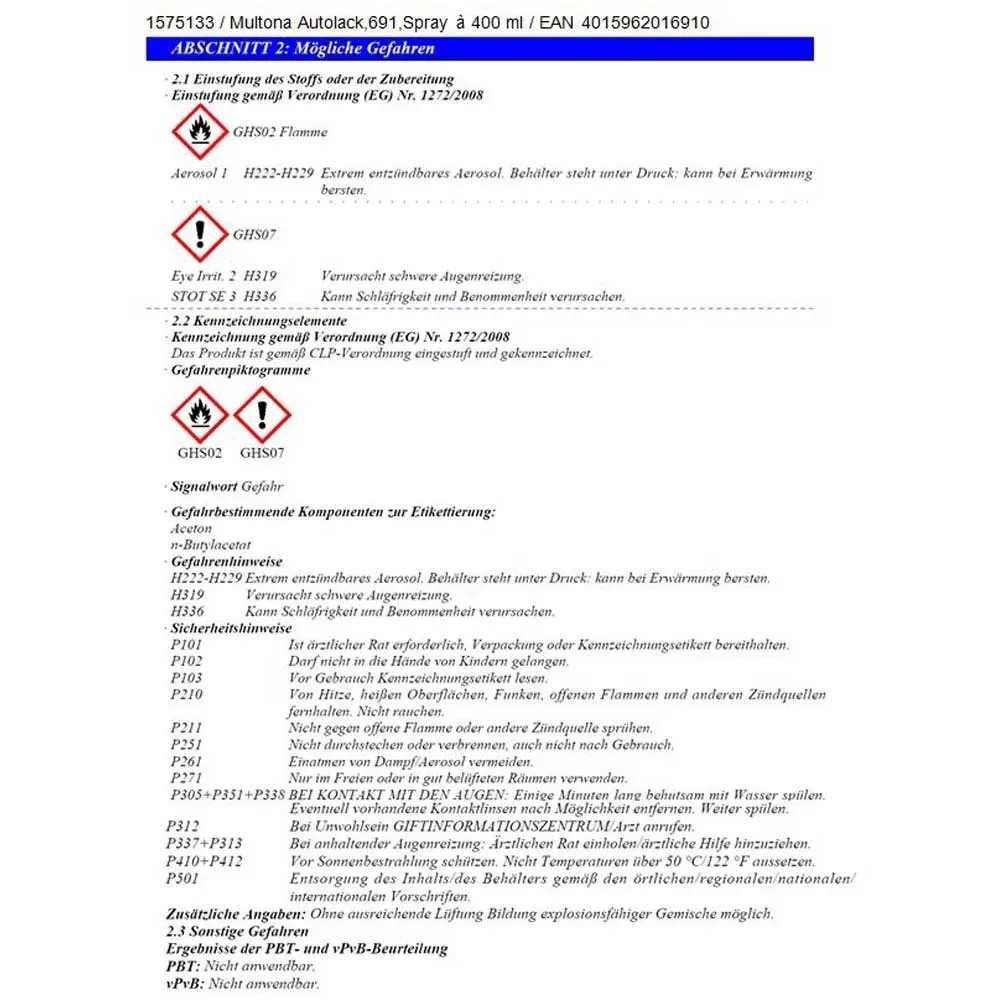Multona Autolack 691 Spray 400 ml