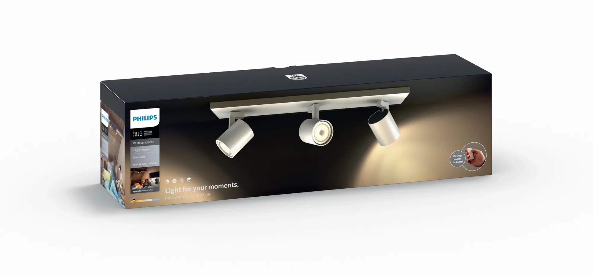 Philips Hue LED-Spot Runner Weiss 3-flammig inkl. Dimmschalter