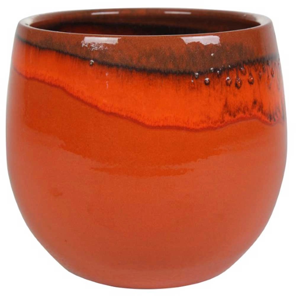 TerSteege Blumentopf Charlotte Keramik Orange Ø 29 cm / Höhe 26 cm ...
