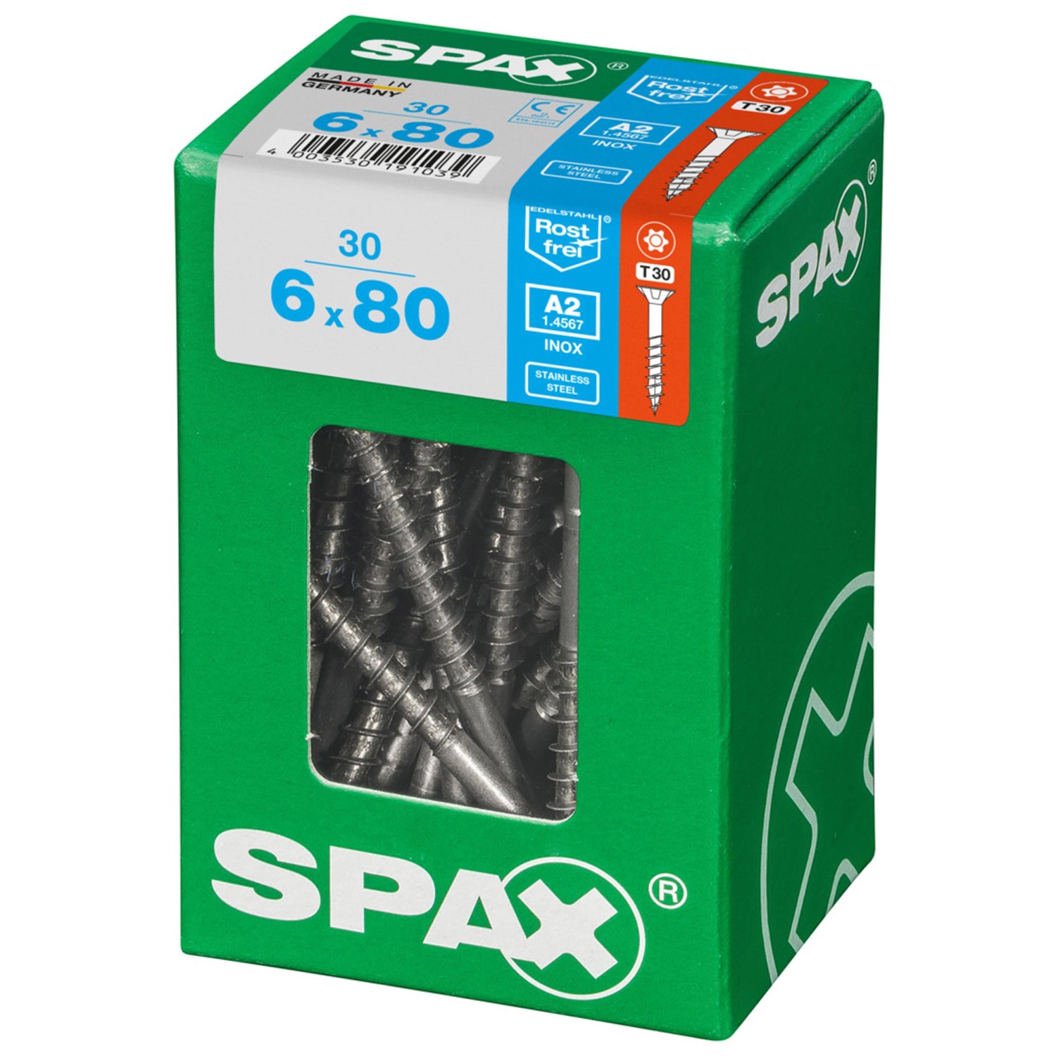 Spax Edelstahlschraube TRX A2 Teilgewinde 6 x 80 mm / 30 Stk. kaufen bei OBI