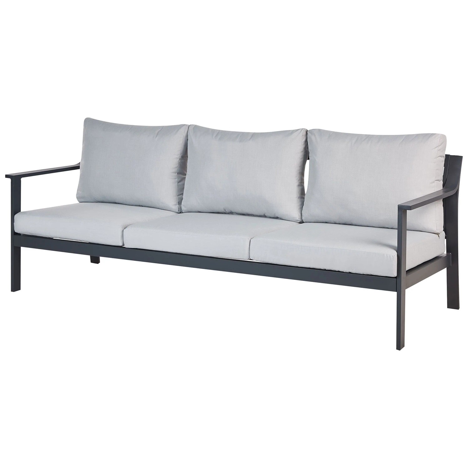 Beliani Canapé de jardin Kiato en aluminium gris clair 3 places 77 x ...