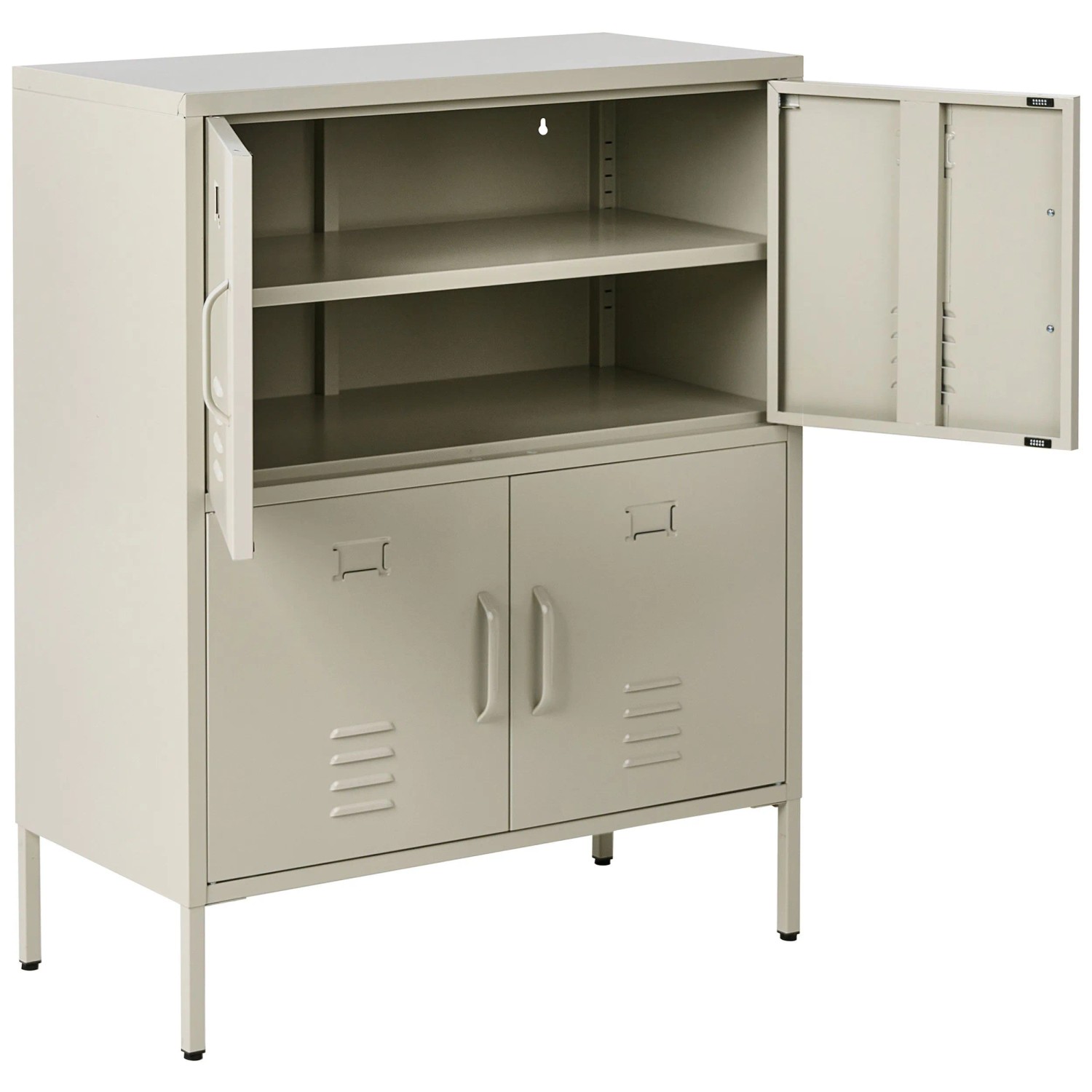 Beliani Armadio da ufficio Holbeck Beige 101 x 80 x 40 cm