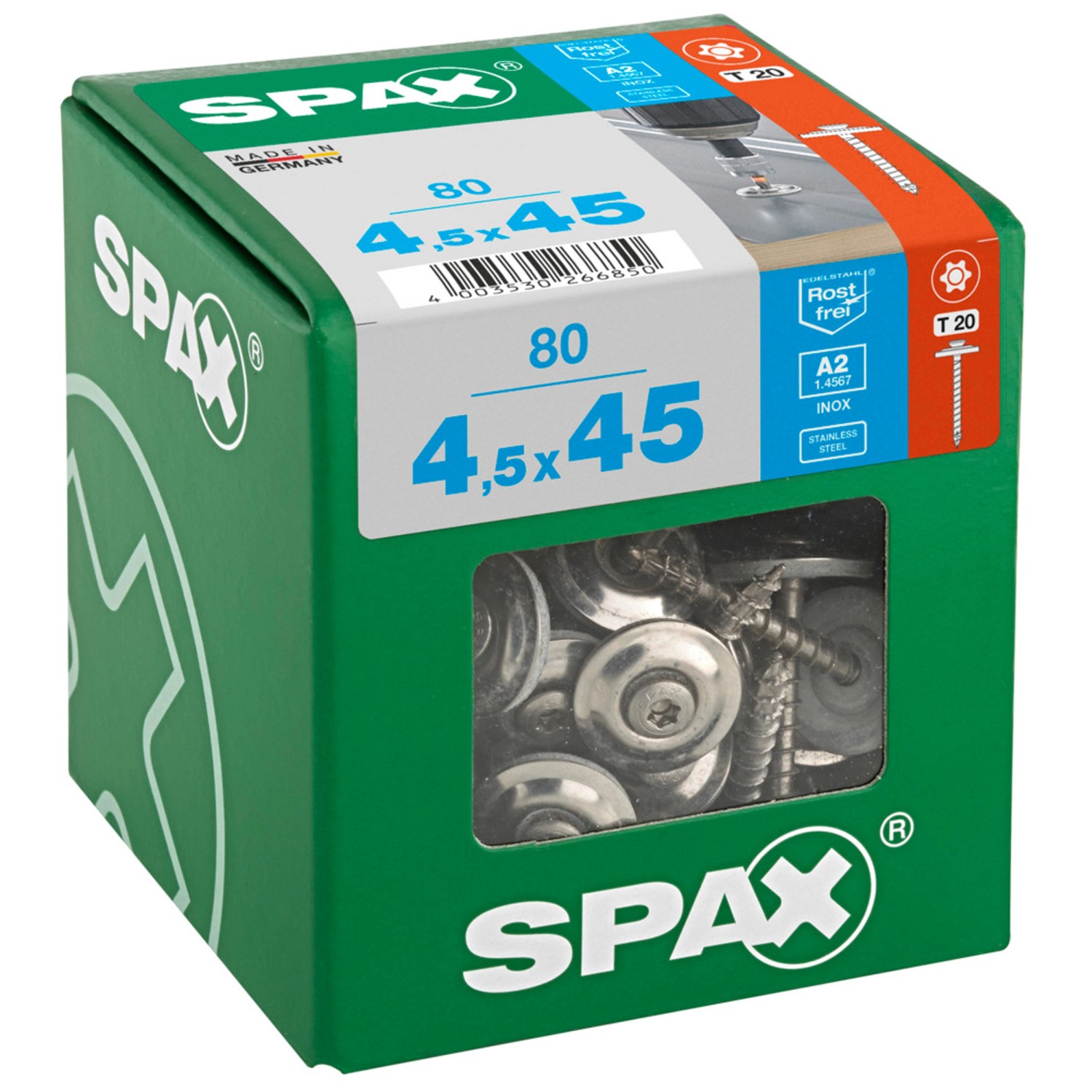 Spax Spenglerschraube TRX A2 / 4,5 x 45 mm / Dichtscheiben Ø 20 mm / 80 Stk. kaufen bei OBI