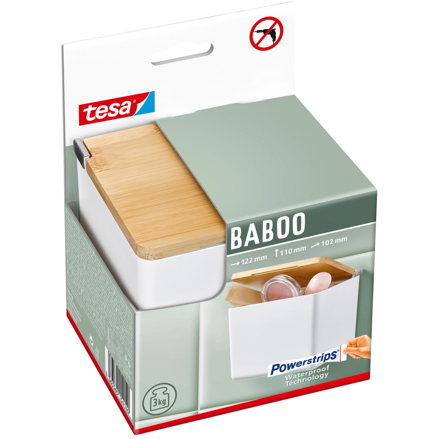 Tesa Aufbewahrungsbox Baboo Small mit Deckel Weiss (HxBxT) 11 x 12,2 x ...