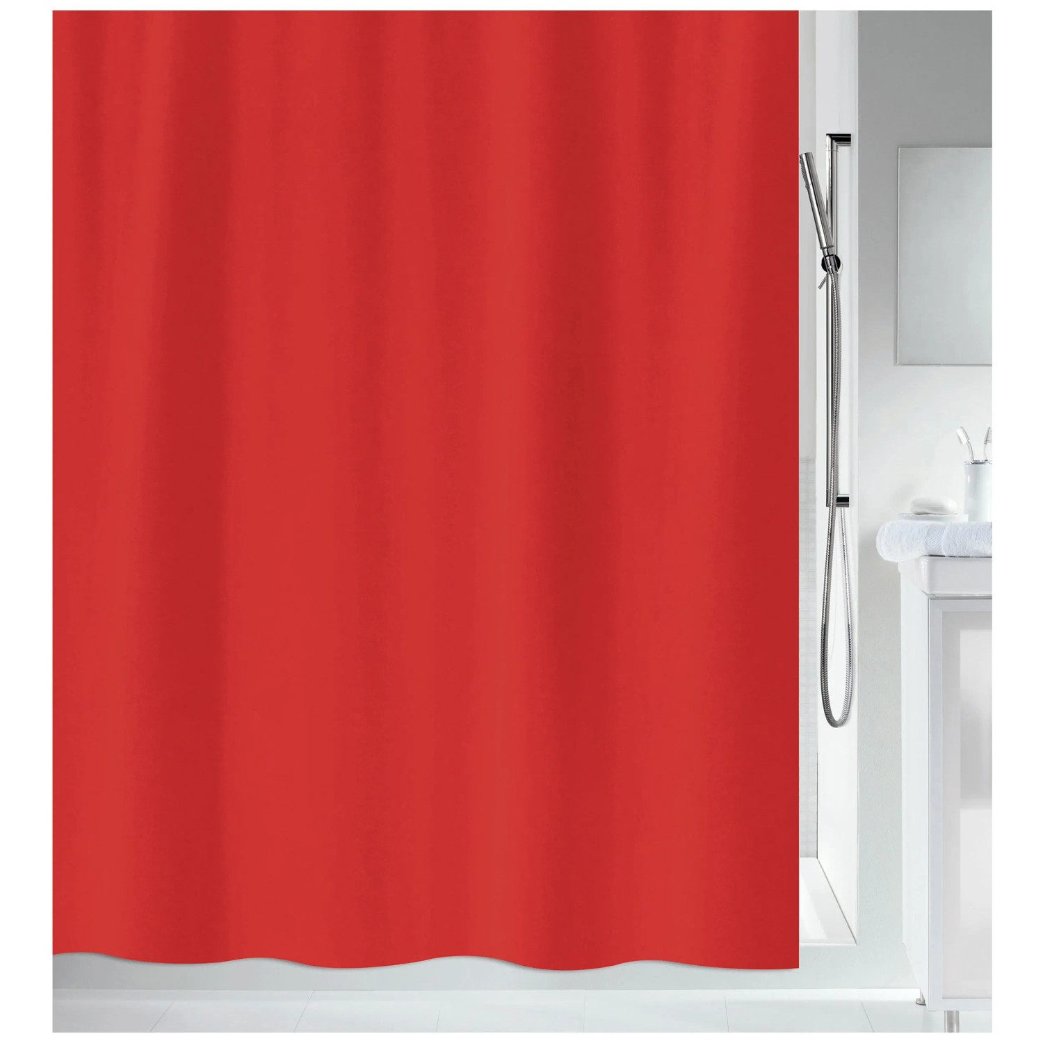 Spirella Rideau de douche en textile Primo Rouge 180 x 200 cm