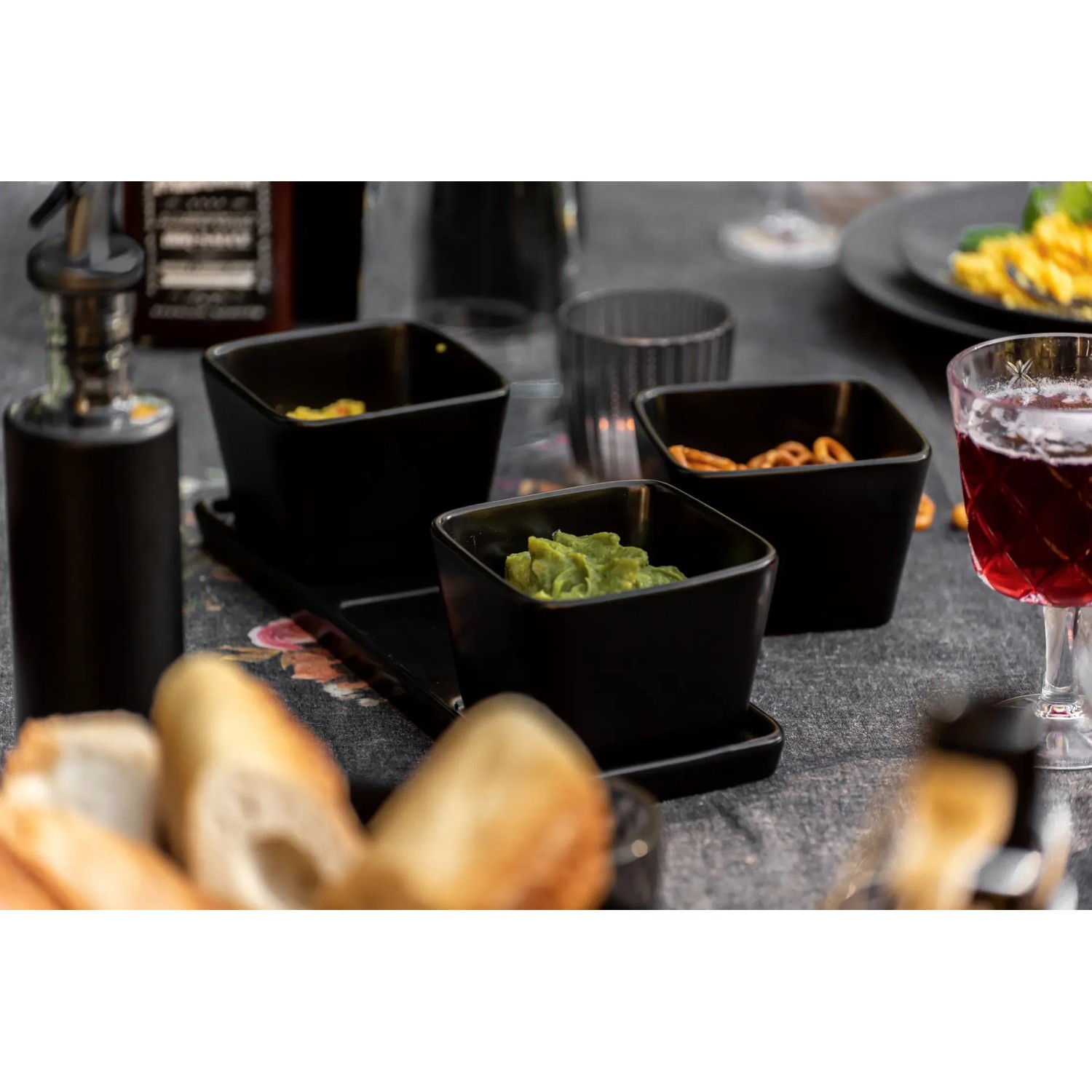 Wenko Black Outdoor Kitchen Snack- und Dip-Schalen-Set Keramik Schwarz ...