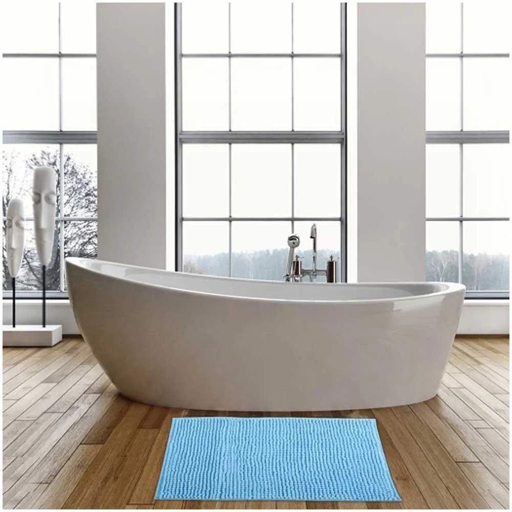 MSV Badteppich Chenille Hellblau 40 x 60 cm kaufen bei OBI