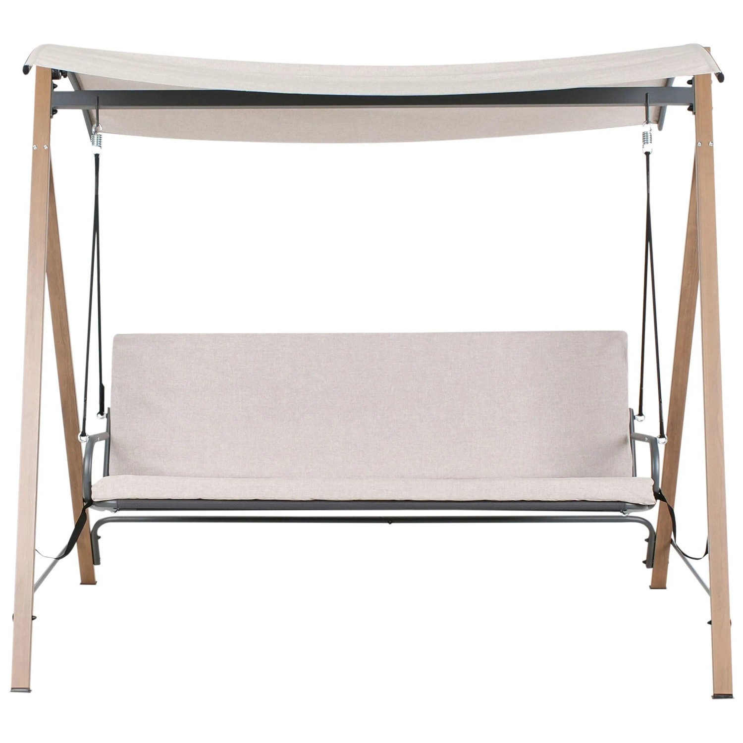 Beliani Dondolo a dondolo Bonagia in acciaio beige 172 x 194 x 136 cm