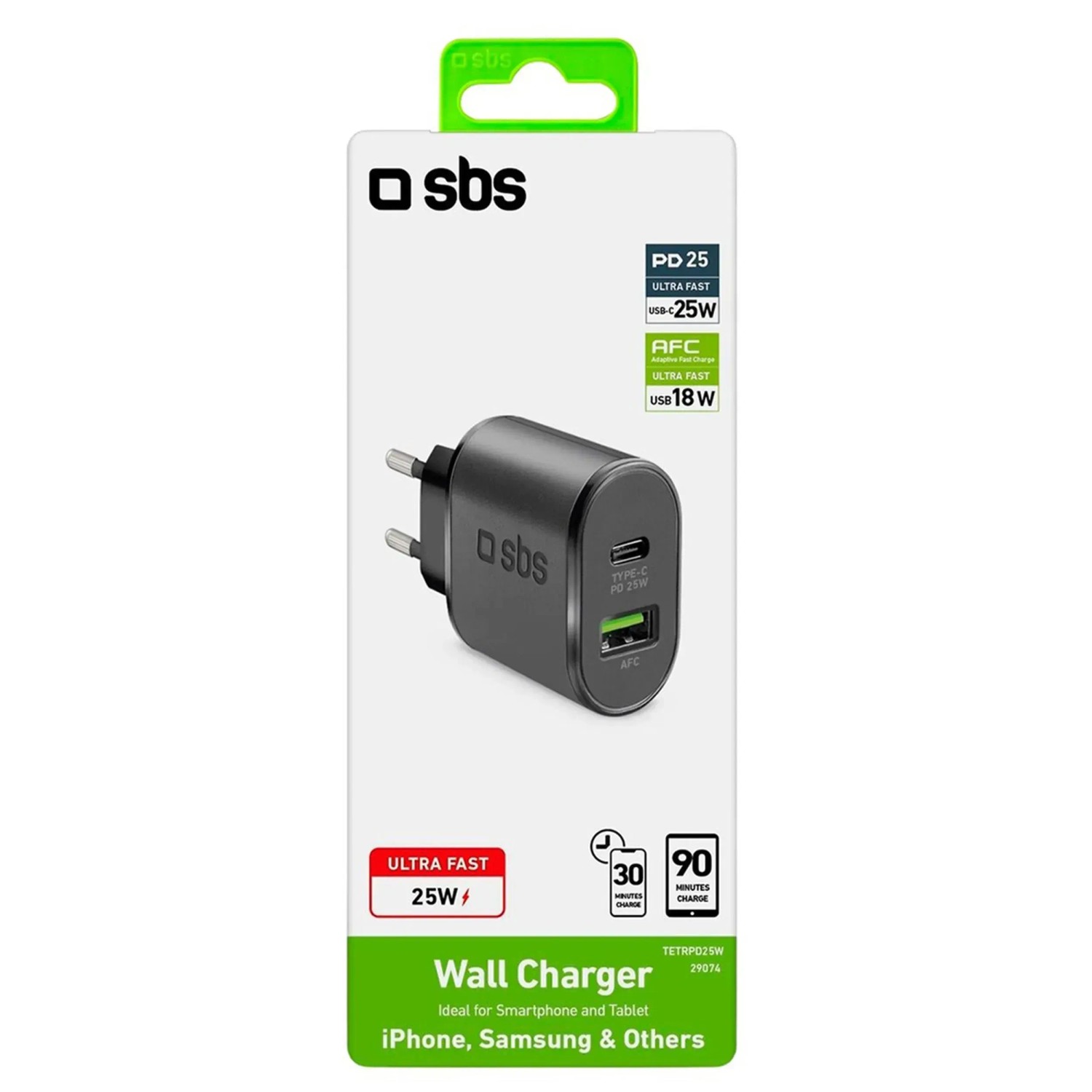 SBS Power-Delivery-Ladegerät USB-C / USB-A Schwarz 25 W kaufen bei OBI