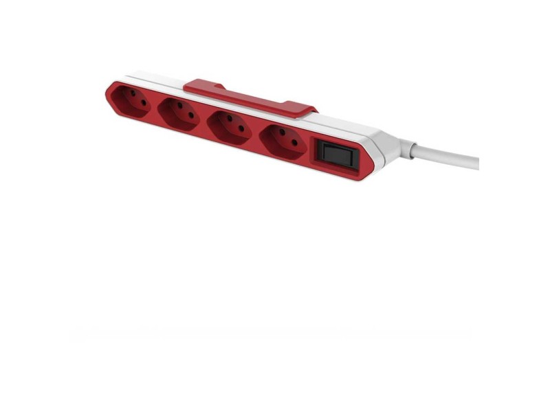 Allocacoc Steckdosenleiste Powerbar quer 4 x T13 Weiss-Rot kaufen bei OBI