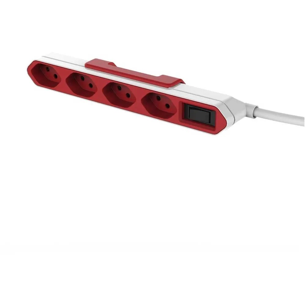 Allocacoc Steckdosenleiste Powerbar quer 4 x T13 Weiss-Rot kaufen bei OBI