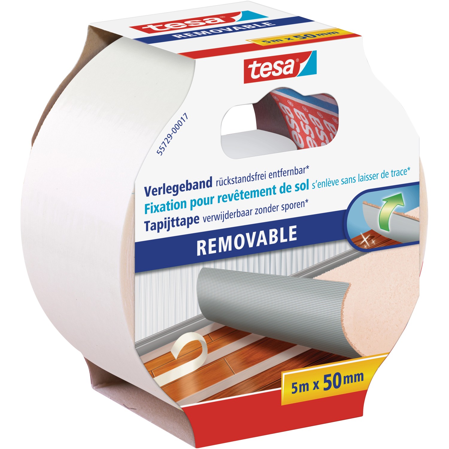 Tesa Ruban de pose décollable sans laisser de traces 5 m x 50 mm