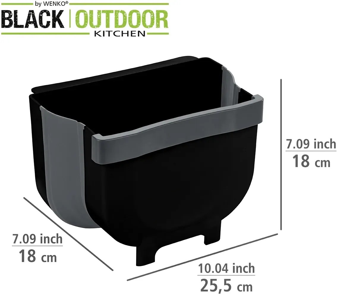 Wenko Black Outdoor Kitchen Tür-Abfalleimer Fago Schwarz 5 l kaufen bei OBI