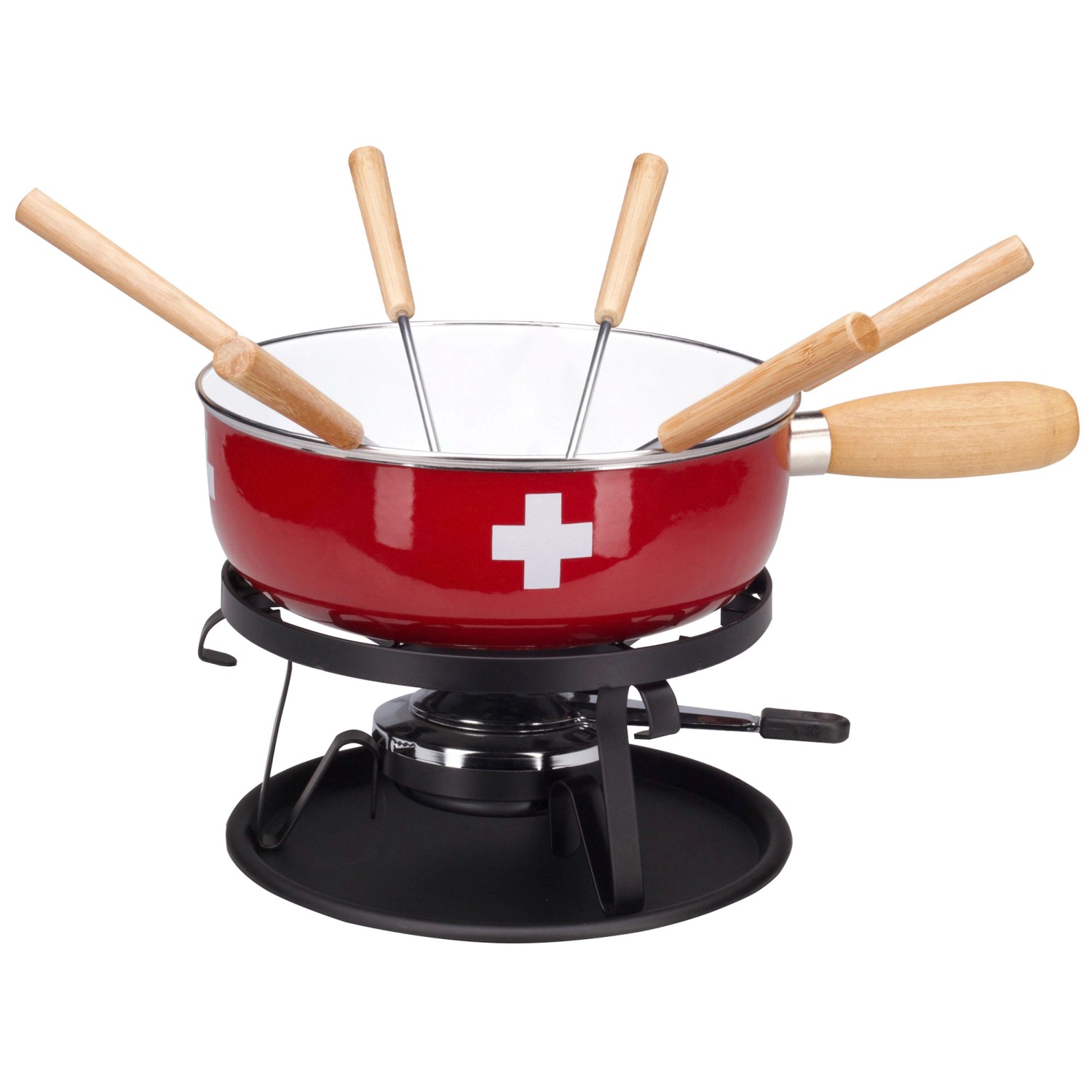Käsefondue-Set Ch-Kreuz Emaille Rot 9-tlg. kaufen bei OBI