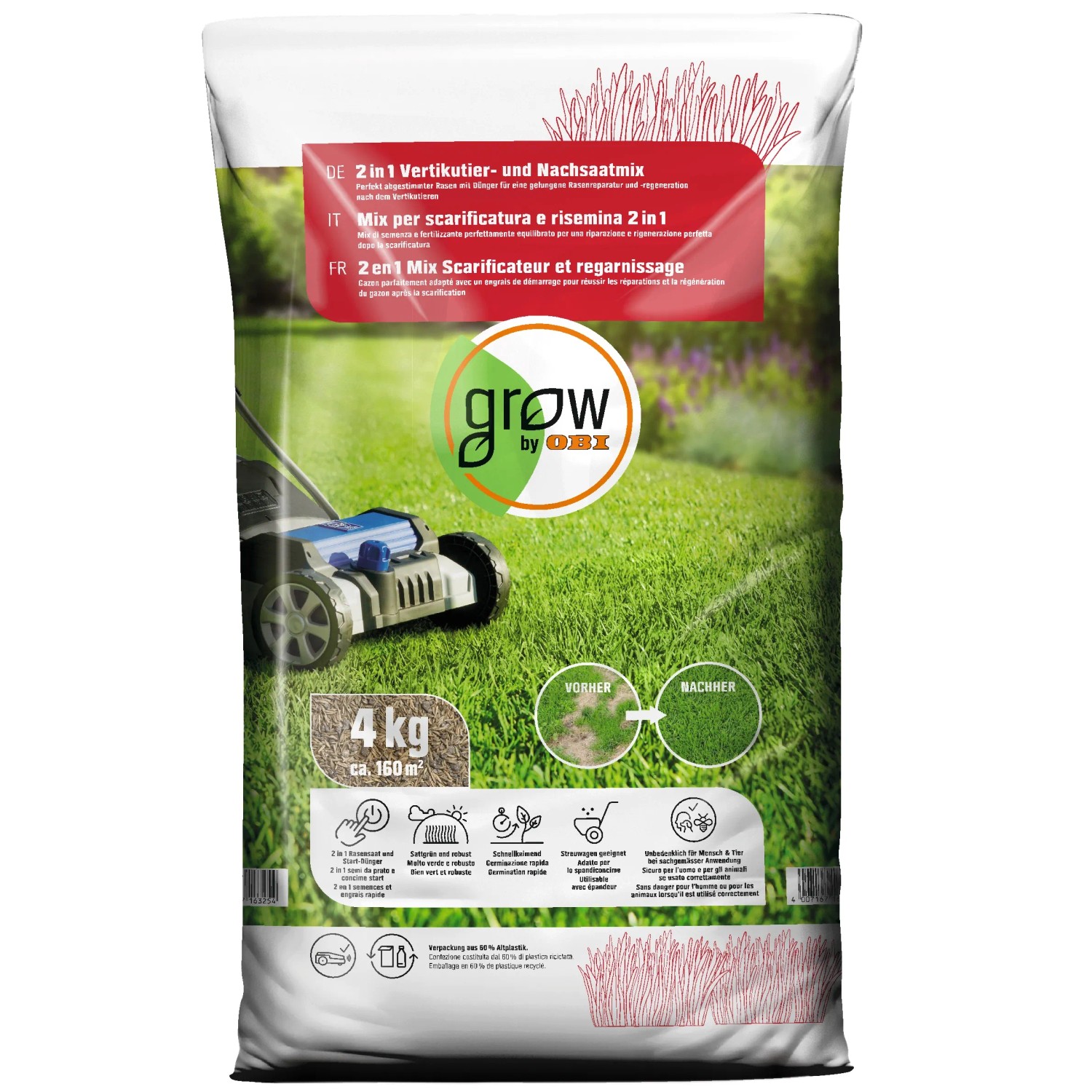OBI 2in1 Vertikutier- und Nachsaat-Mix 4 kg