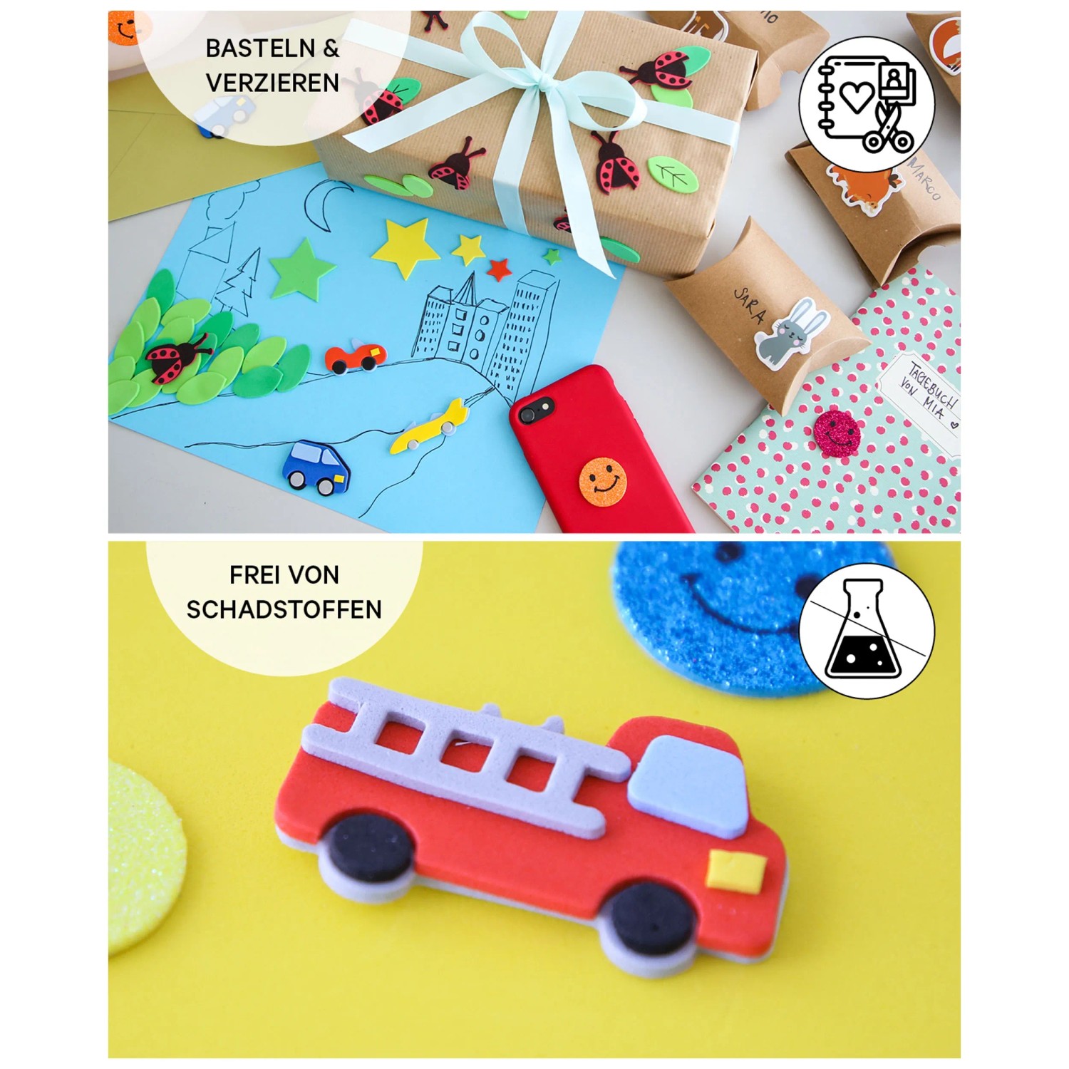 I am Creative Adesivi in gommaspugna Dress it up espanso Colorato 100 pz. acquista da OBI