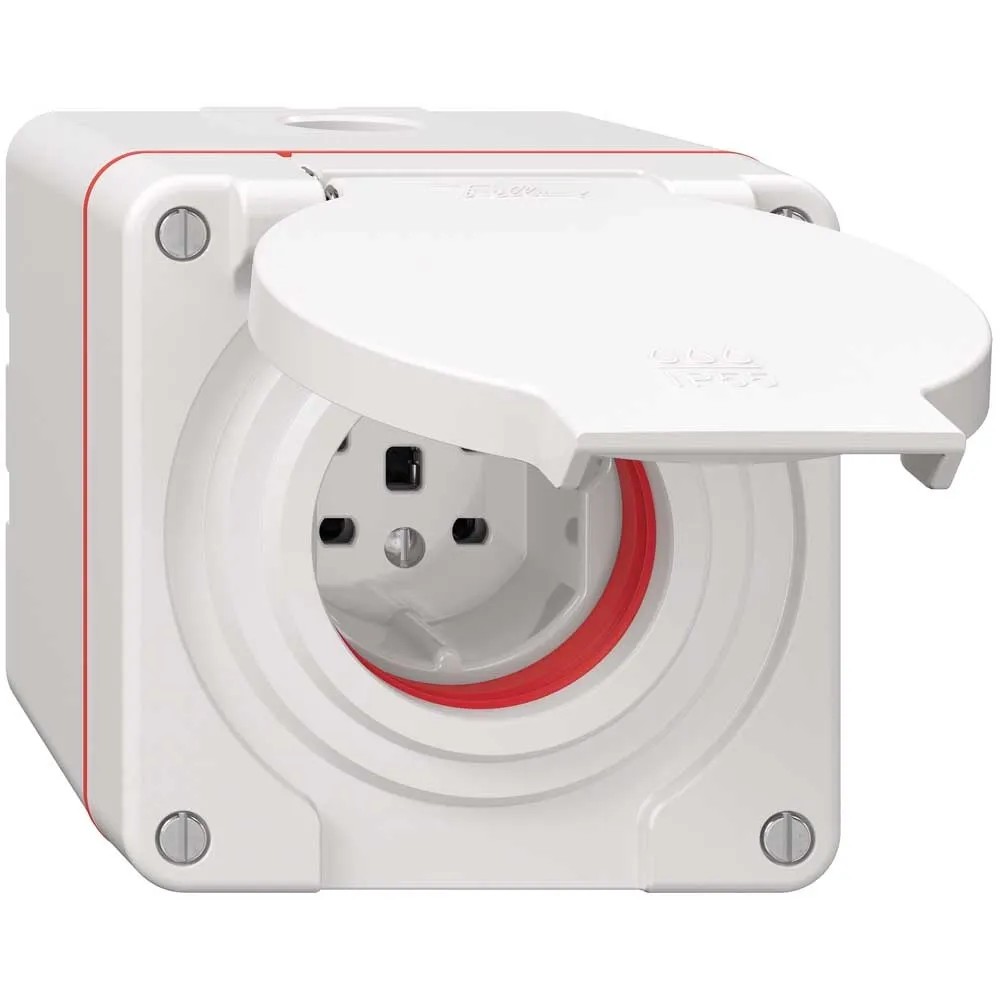 Aufputz-Steckdose Nevo Typ 25 / IP55 Weiss kaufen bei OBI