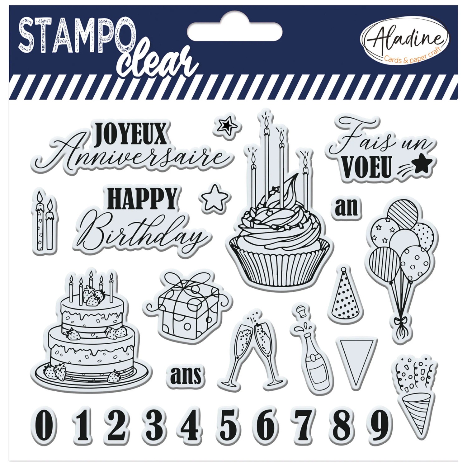 Aladine Stempelset Clear Stamp Geburtstag