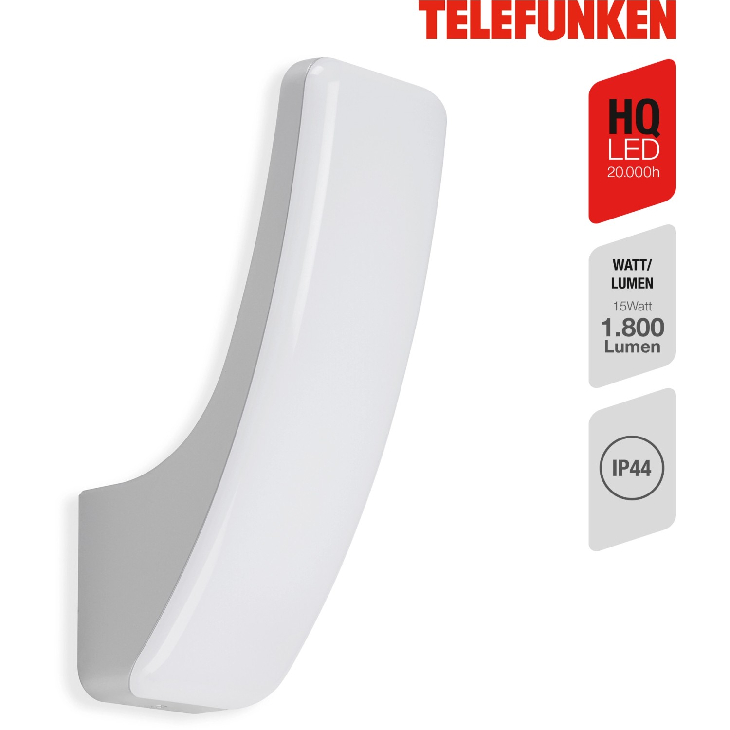 Telefunken Aussenleuchte Gent LED länglich Silber 15 W / 1'800 lm ...