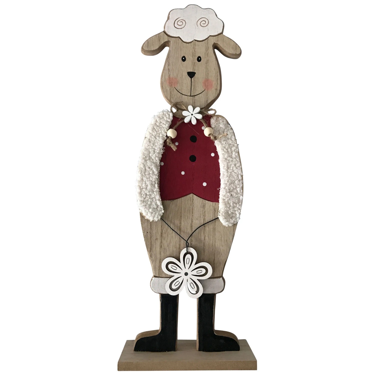 Deko-Schaf stehend aus Holz FSC© Rot-Weiss Höhe 39 cm