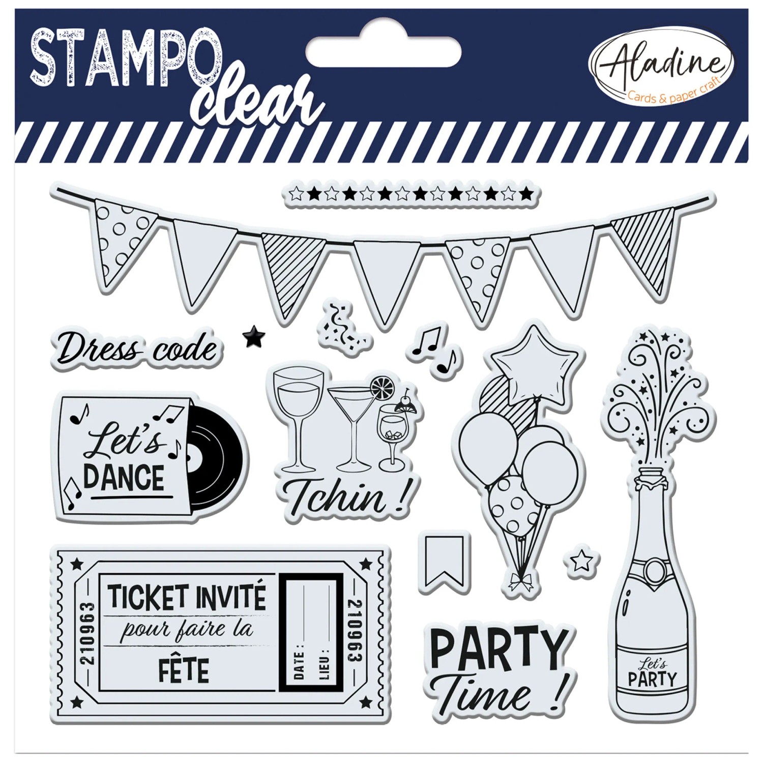 Aladine Stempelset Clear Stamp Party