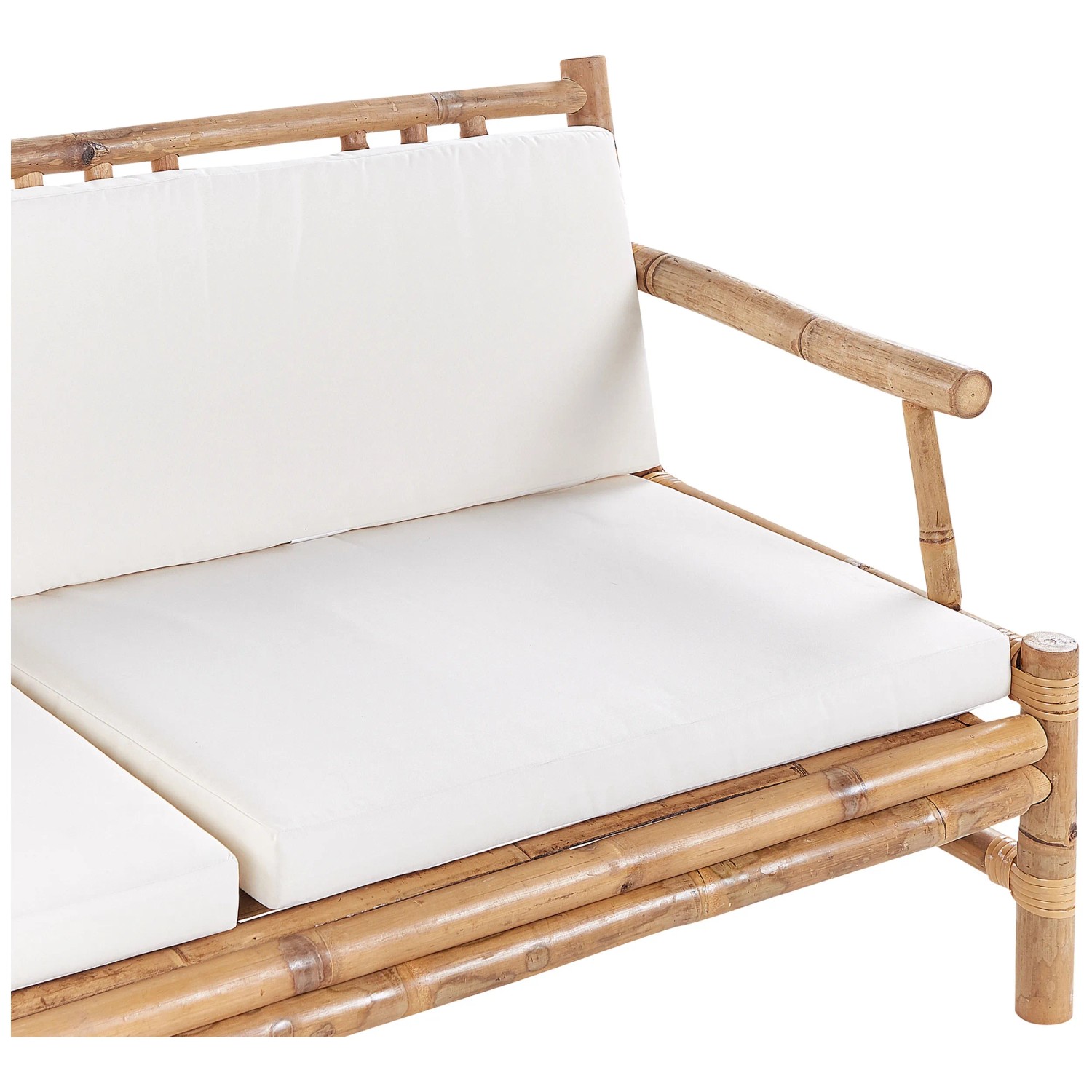 Beliani Lounge-Set Riccione Bambusholz Weiss 4-tlg. kaufen bei OBI