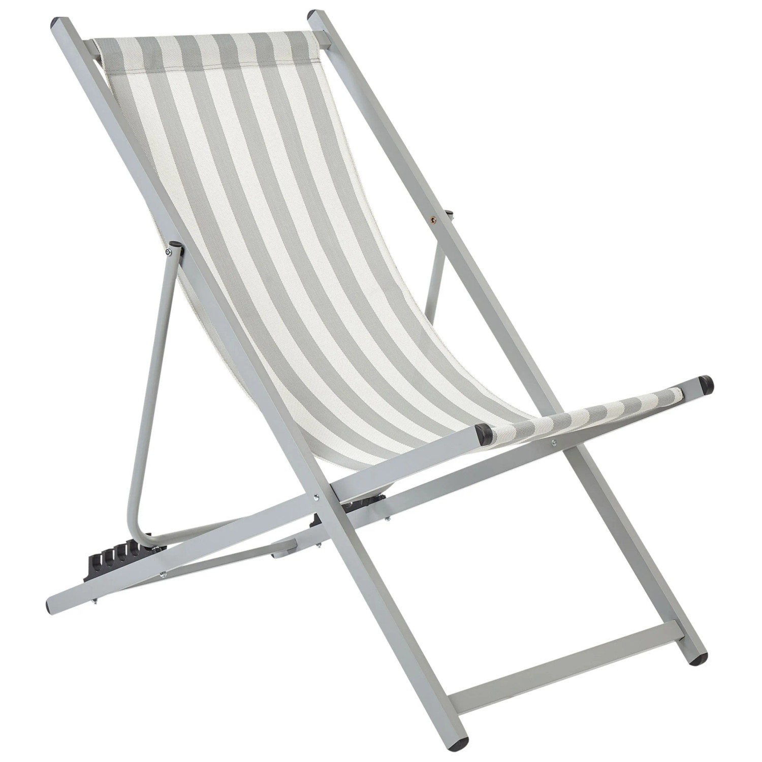 Beliani Sdraio pieghevole Locri II in alluminio grigio-bianco 79 x 60 x ...