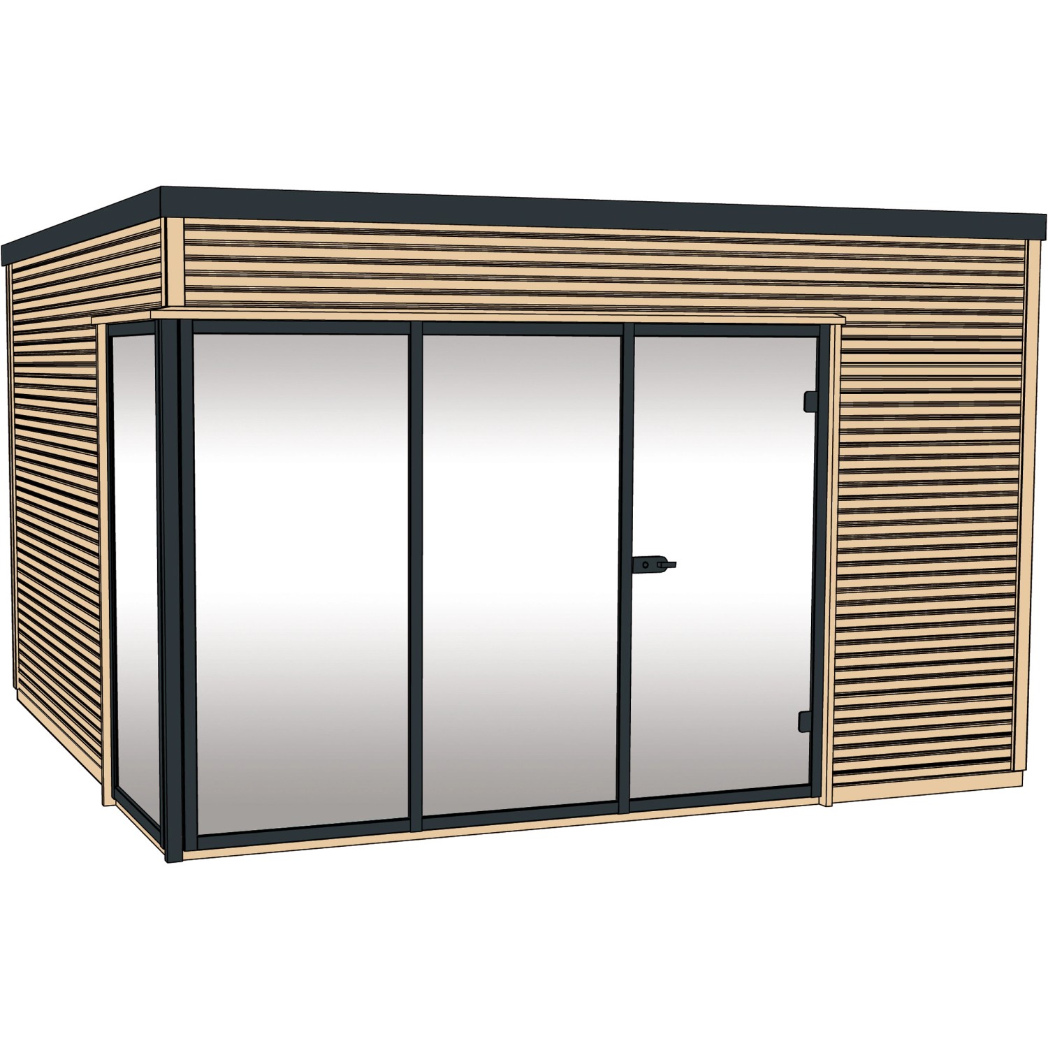 Weka Design-Holz-Gartenhaus Cubilis A Natur 380 x 300 cm kaufen bei OBI