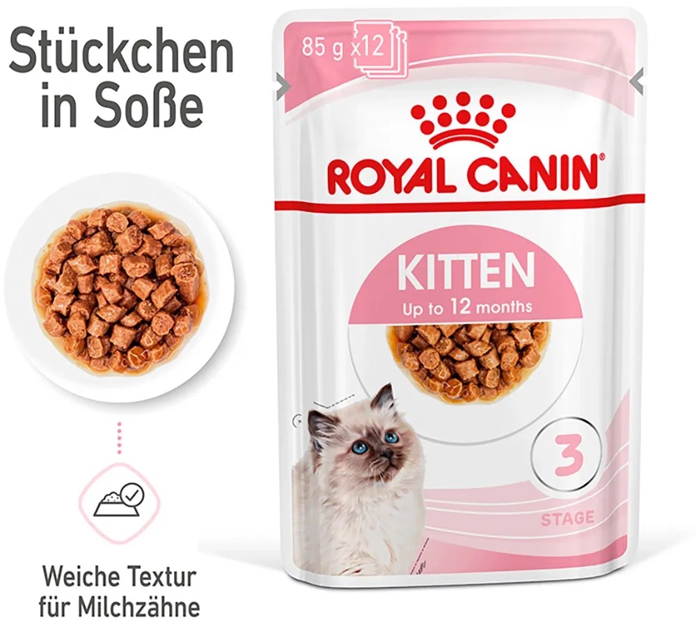 Royal Canin Kitten Nassfutter in Sosse für Kätzchen 85 g