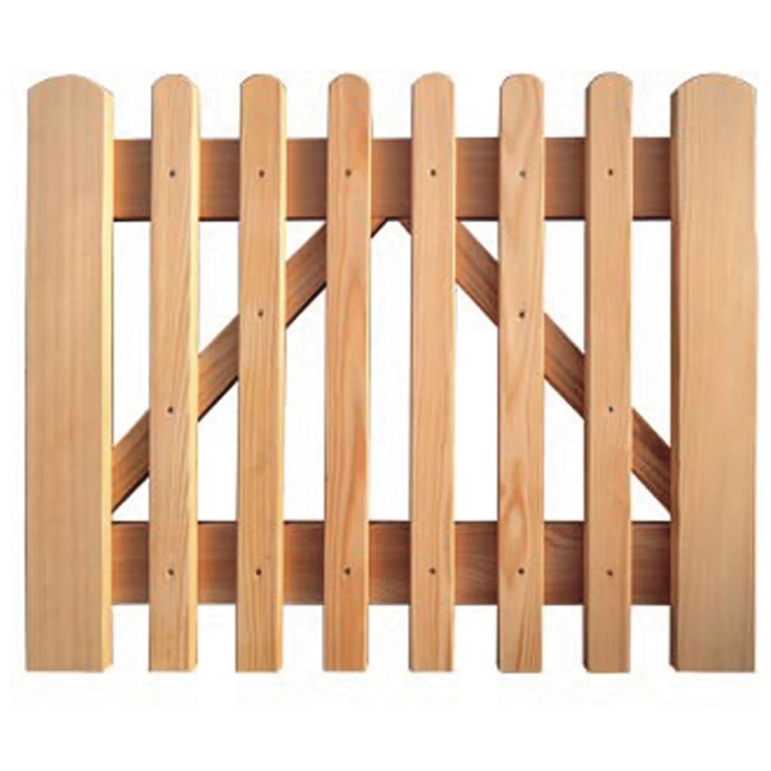 Porte standard pour clôture à lattes Chur Mélèze naturel raboté 80 x 100 cm