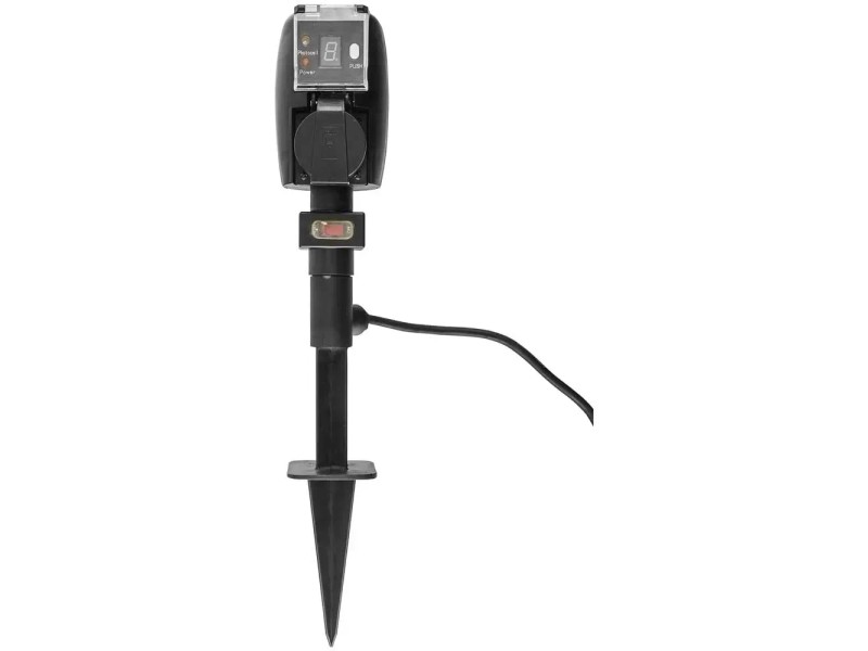 GardenLine Steckdosen-Erdpfahl mit Timer inkl. Dämmerungssensor Höhe 46 cm