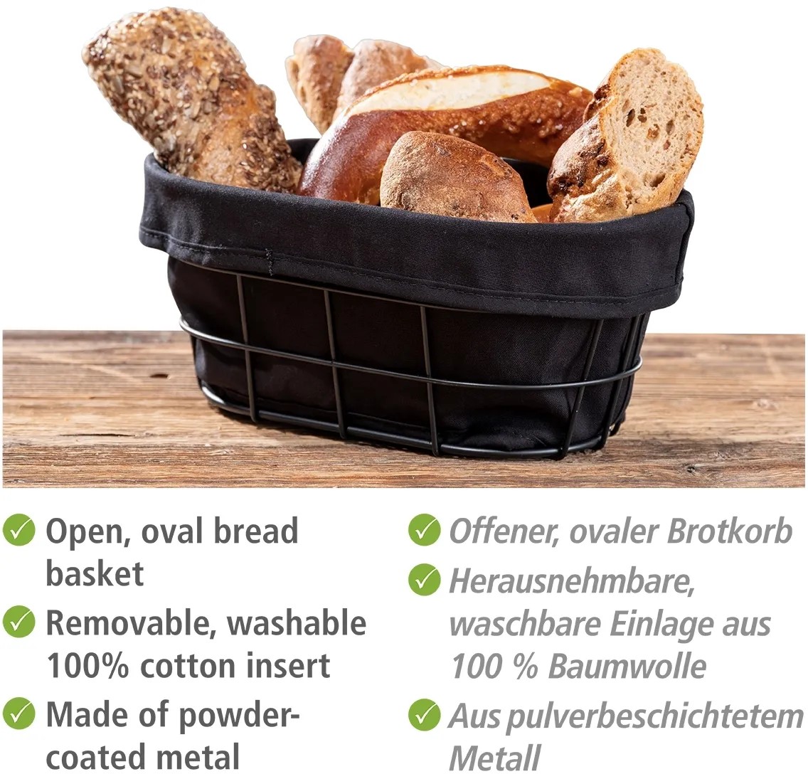 Wenko Brotkorb Bela Metall Schwarz (HxBxT) 17 x 27 x 11,5 cm kaufen bei OBI