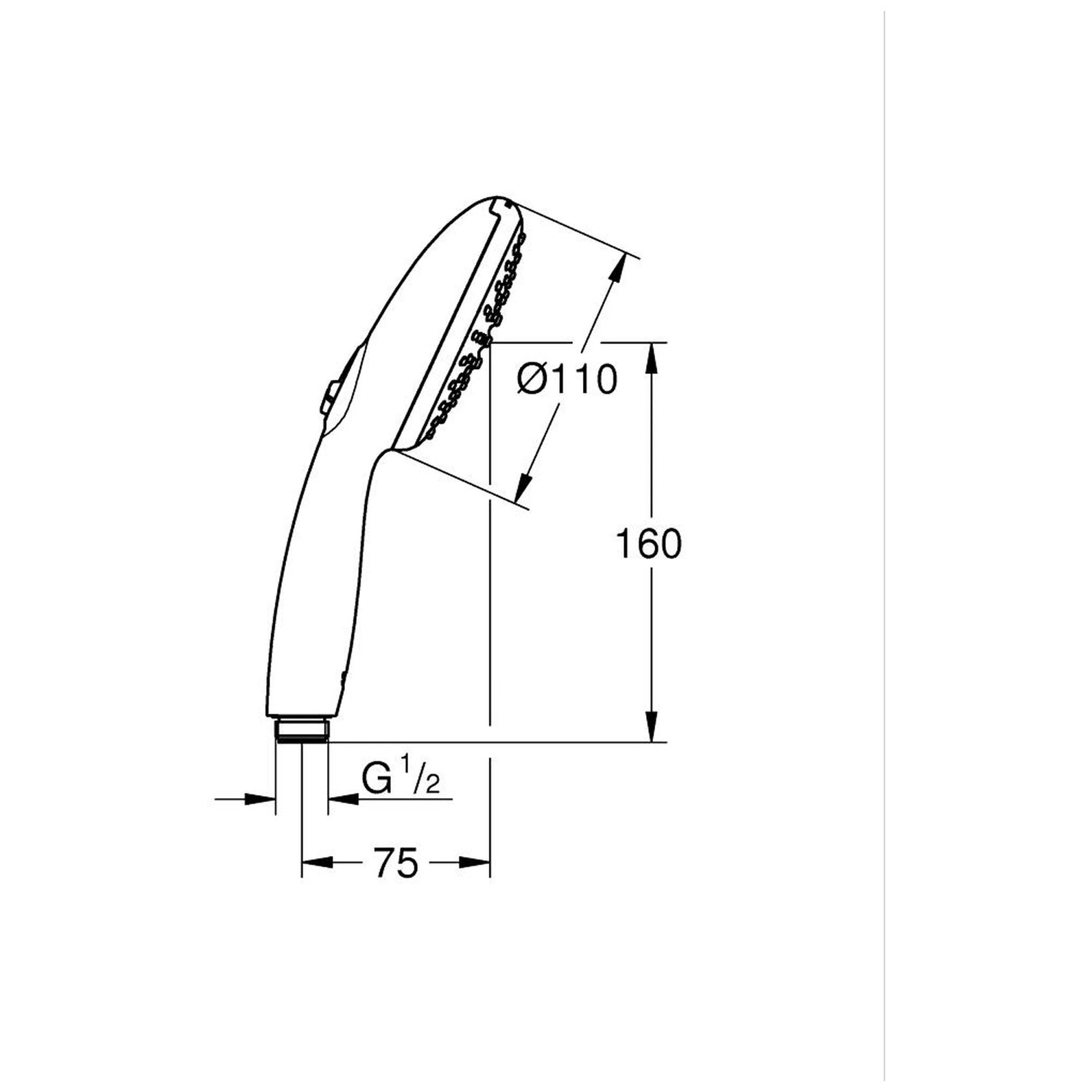 Grohe Douchette à main Vitalio Start 110 2 types de jet Chrome