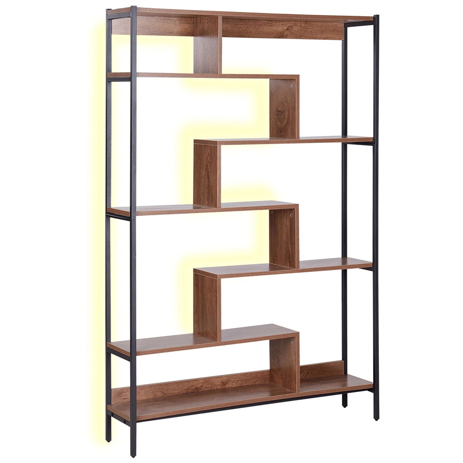 Beliani Regal Daven MDF-Platte Braun (HxBxT) 180 x 120 x 27 cm