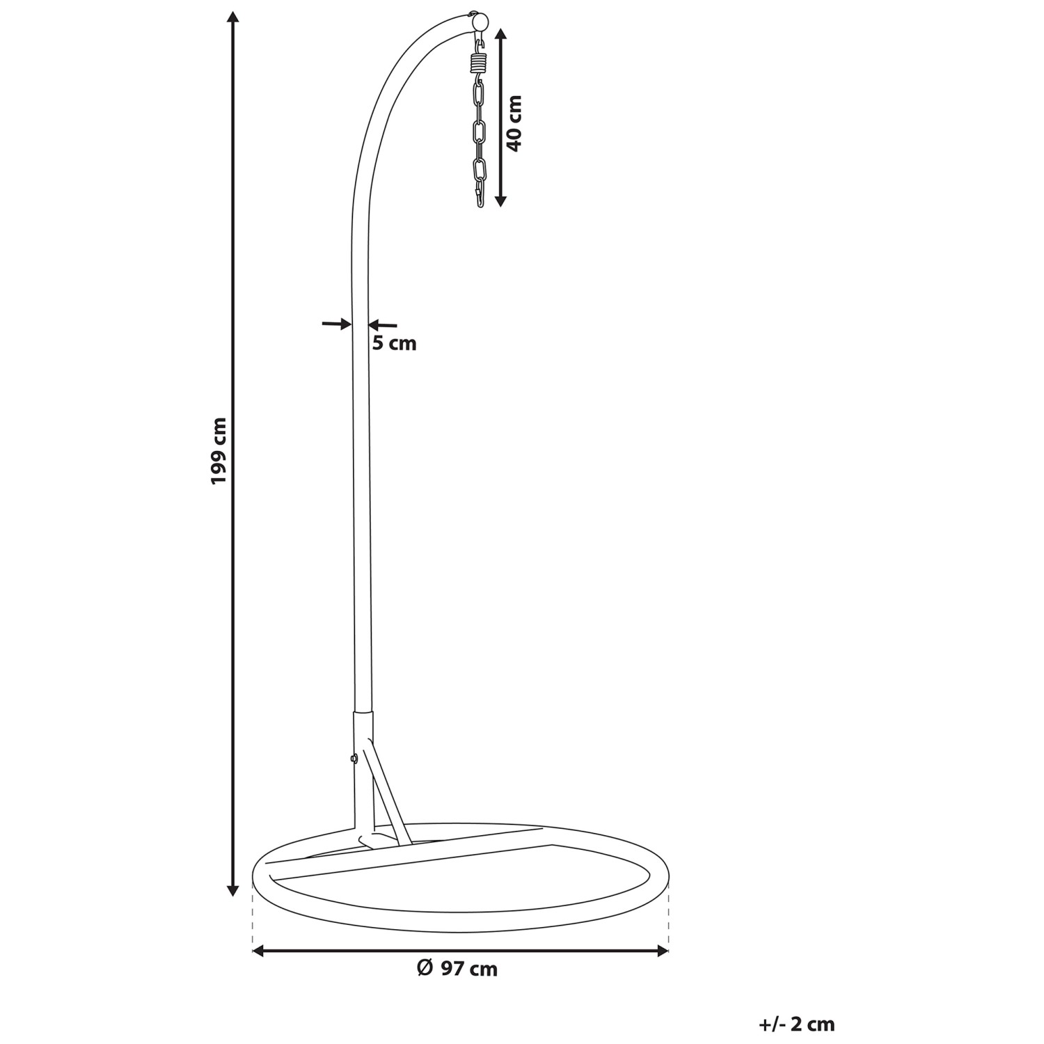 Beliani Hängesesselgestell Stan Schwarz kaufen bei OBI