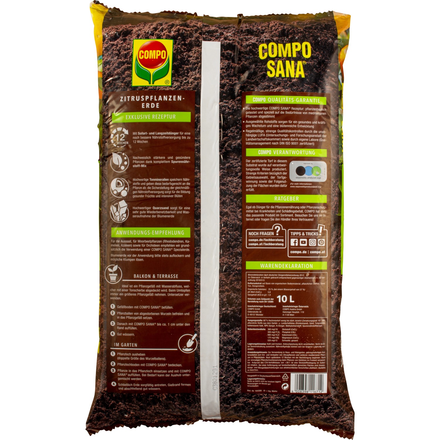 Compo Sana Zitruspflanzenerde 10 l kaufen bei OBI