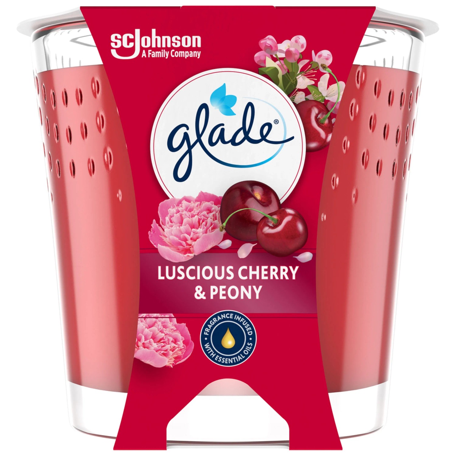 Glade by Brise Bougie parfumée dans verre cerise / pivoine
