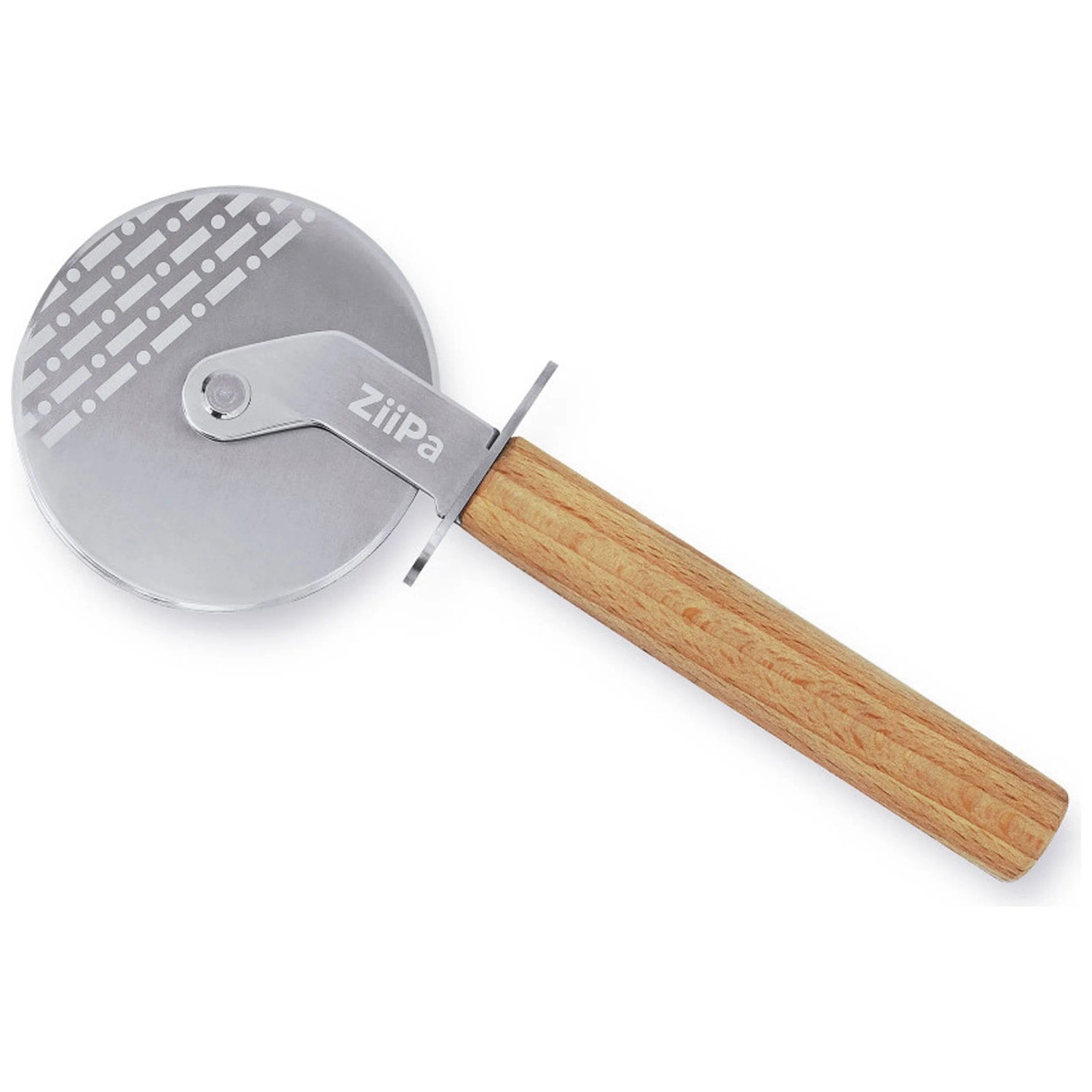 Ziipa Pizzaschneiderad Rio Stahl Buchenholz Ø 8 cm