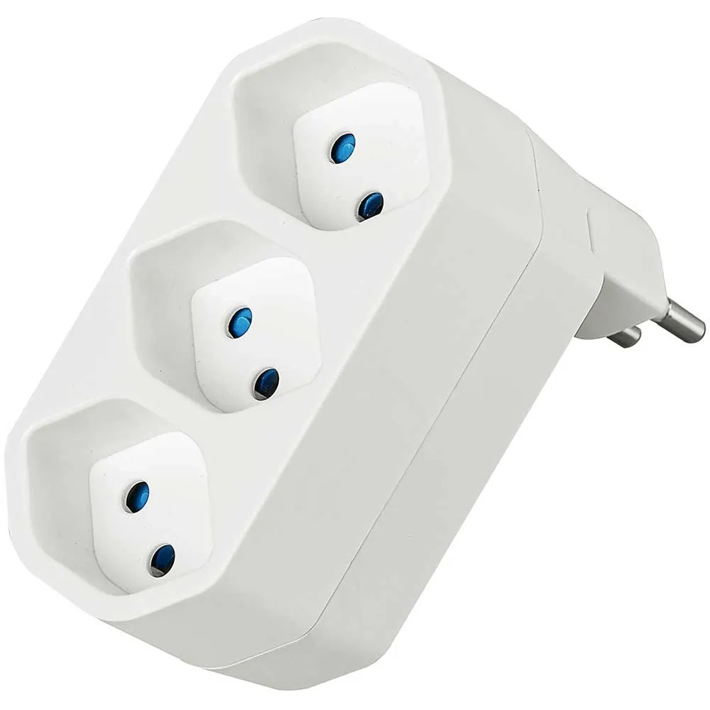 Steffen Adaptateur multiprise Manta 3 x T13 pivotant 320° Blanc