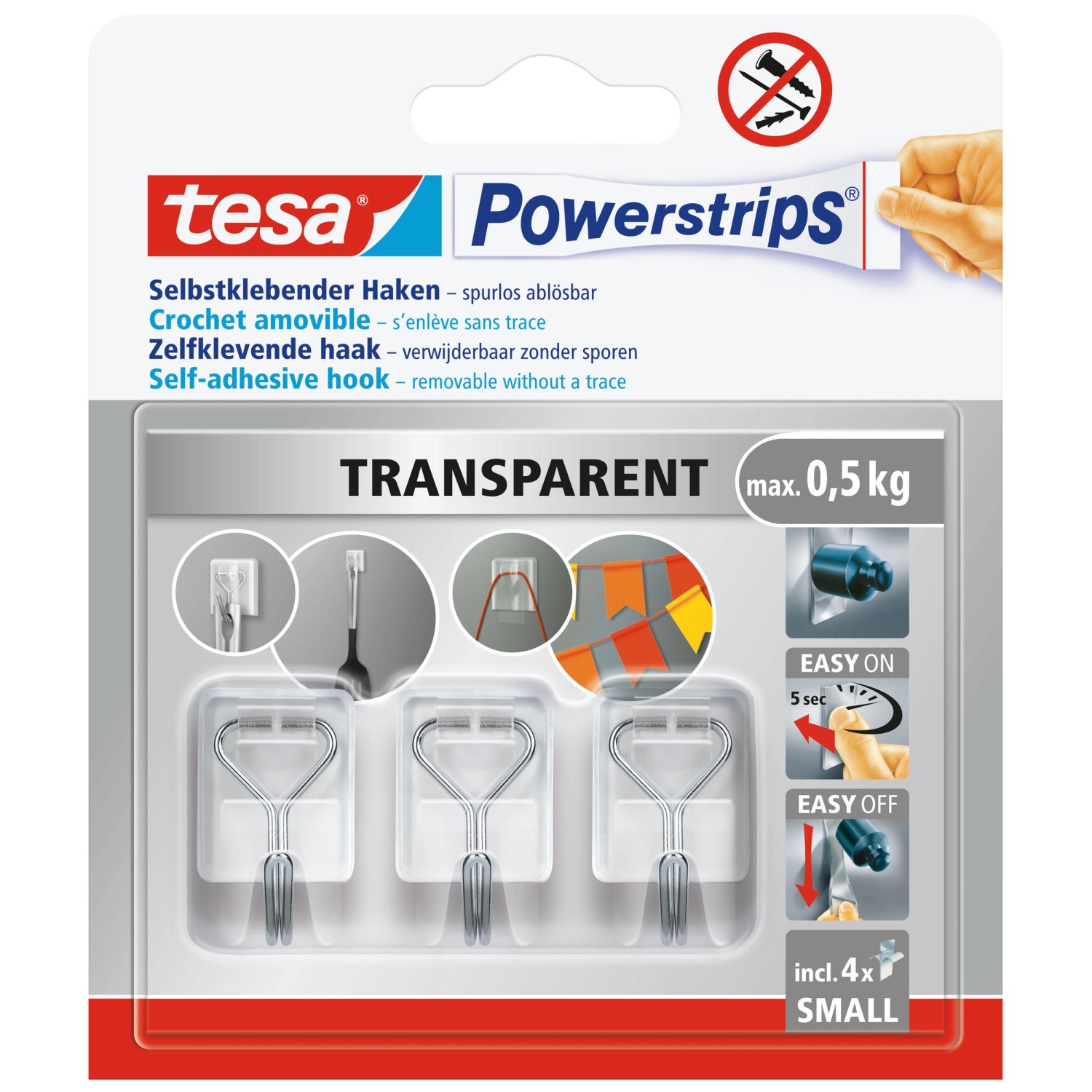 Tesa® Powerstrips Selbstklebende Haken Transparent kaufen bei OBI