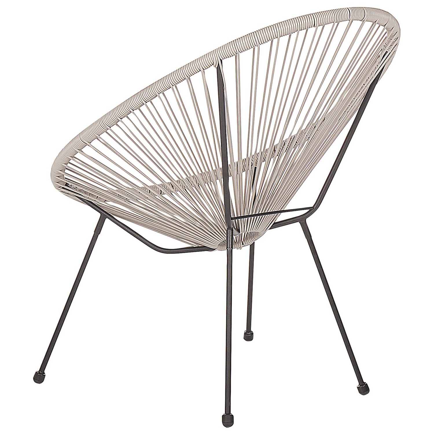 Beliani Gartensessel Acapulco II Polyrattan Hellgrau 2 Stk.