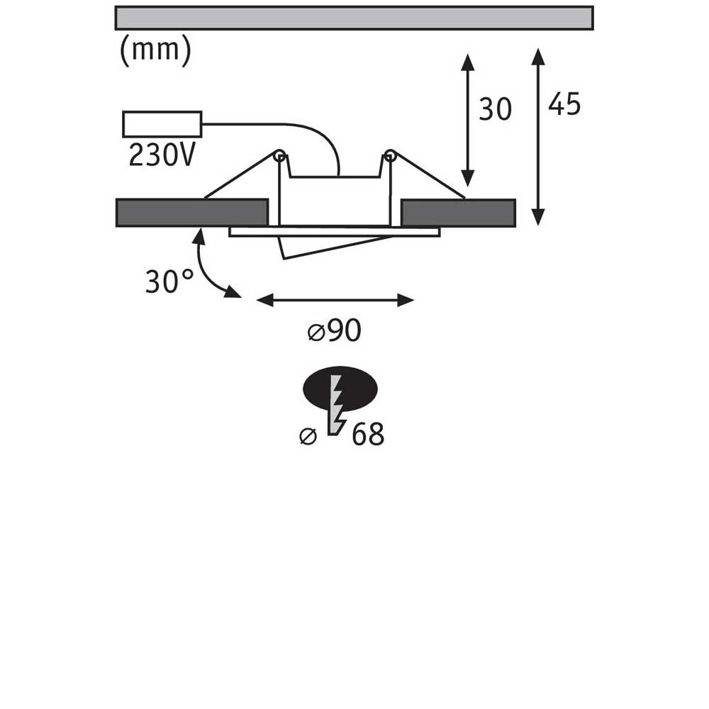 Paulmann LED-EBL Calla IP65 Chrom matt 4'000 K / 530 lm / 1 x 6 W / Ø 9 ...