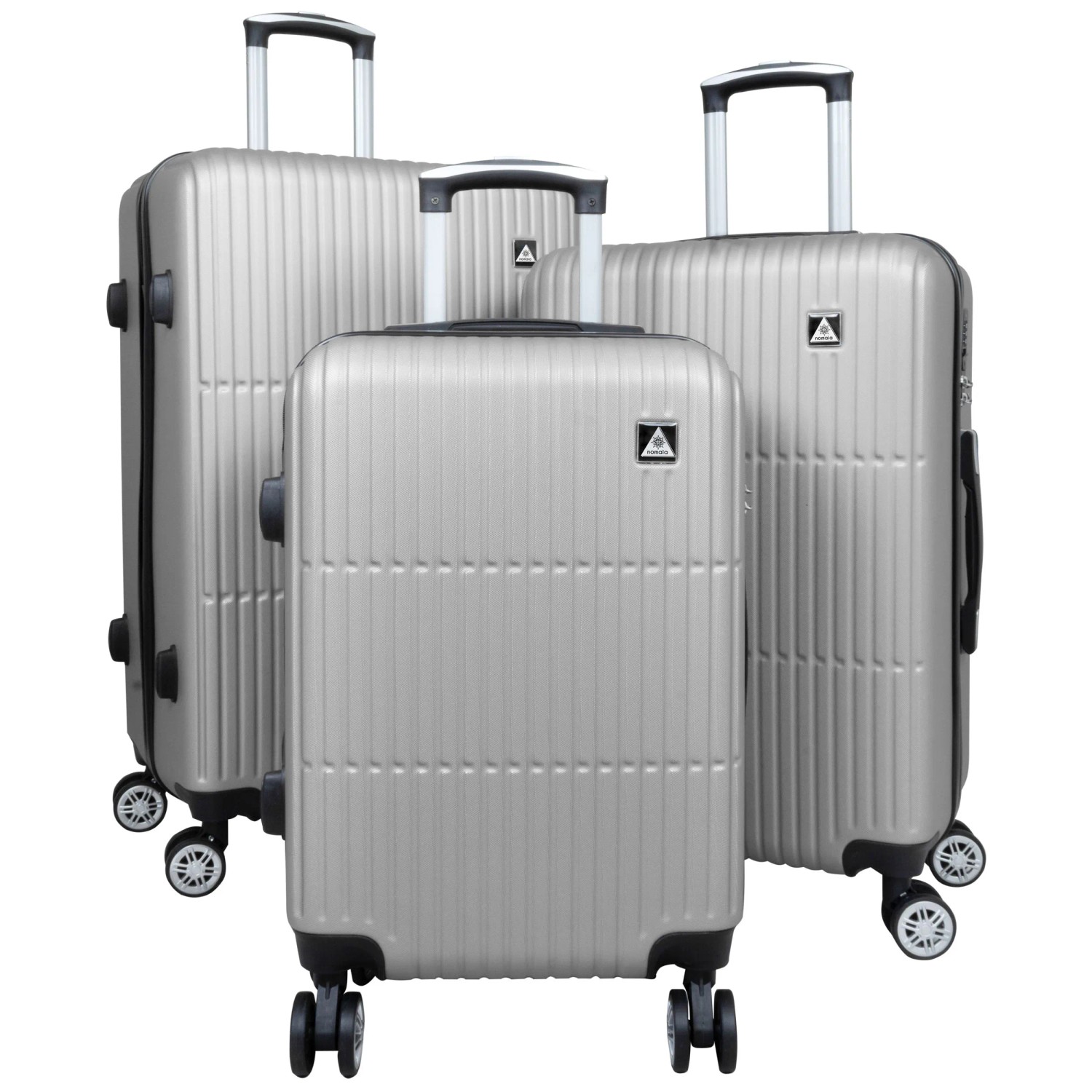 Rollkoffer-Set ABS Madrid Silbergrau 3-tlg.